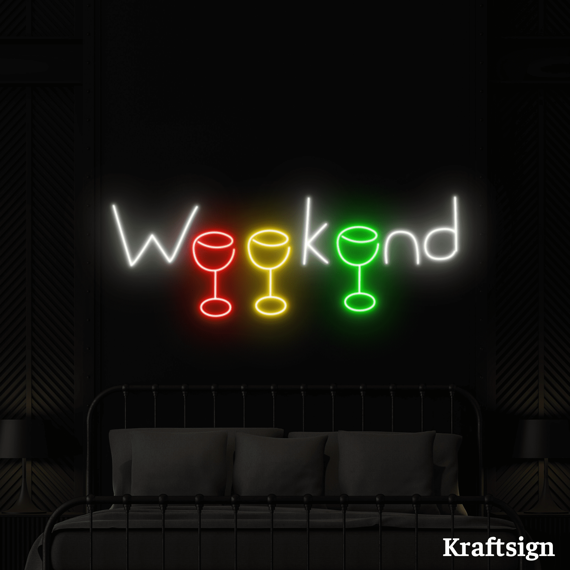 Craftnamesign Weekend Neon Sign, Bedroom Wall Art, Bar Club Pub Decor ...