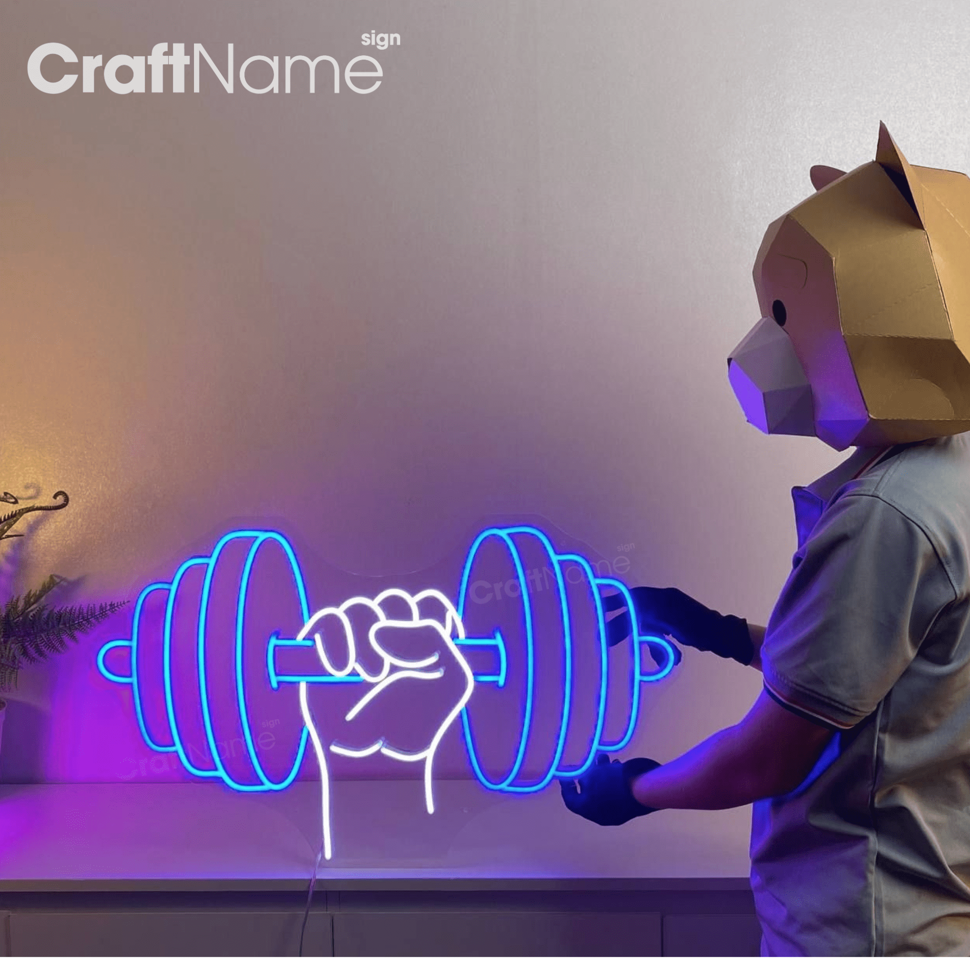 Craftnamesign Weightlifting Neon Light for Fitness Club Wall Art, Gym ...