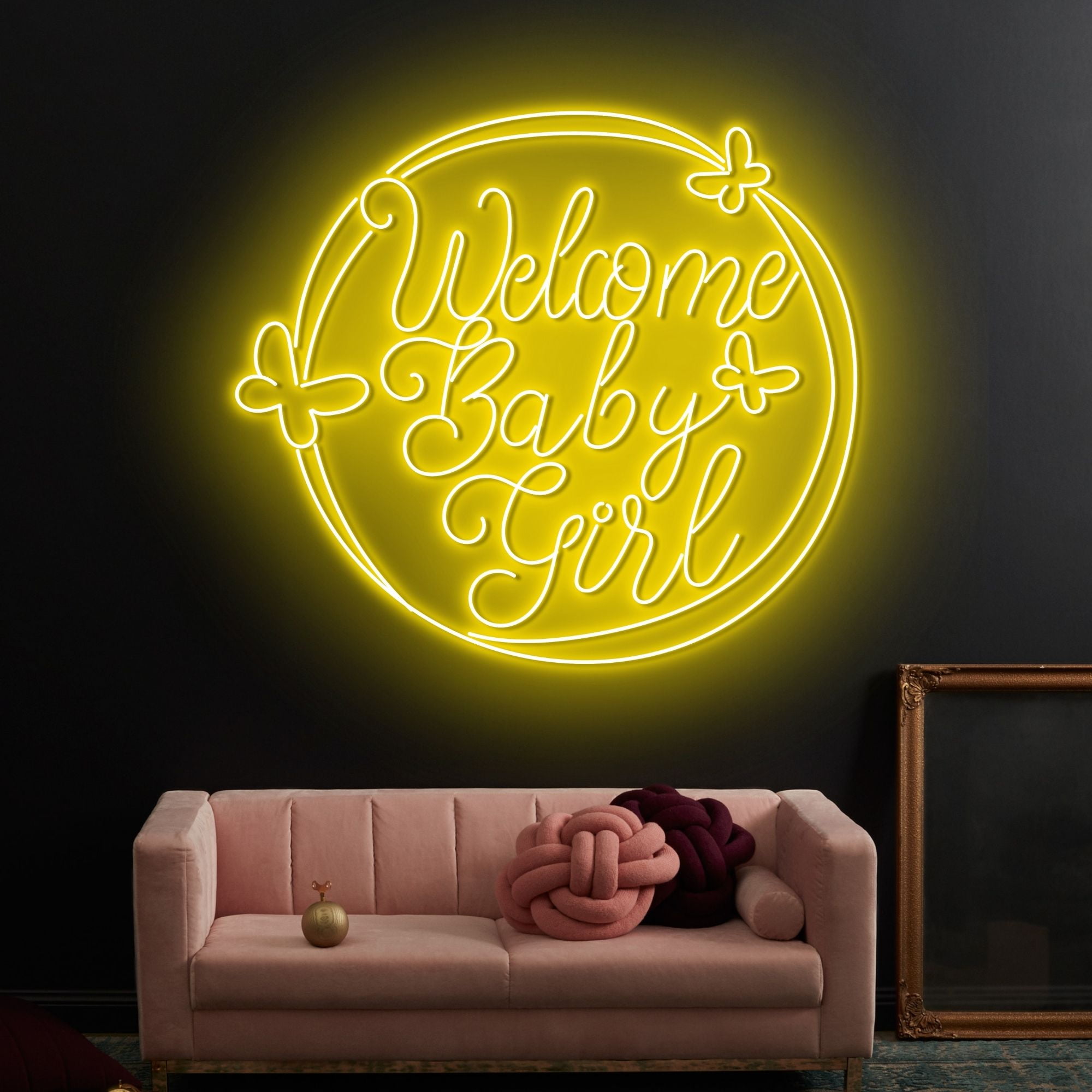 Craftnamesign Welcome Baby Girl Neon Light, Baby Girl LED Sign Wall Art ...