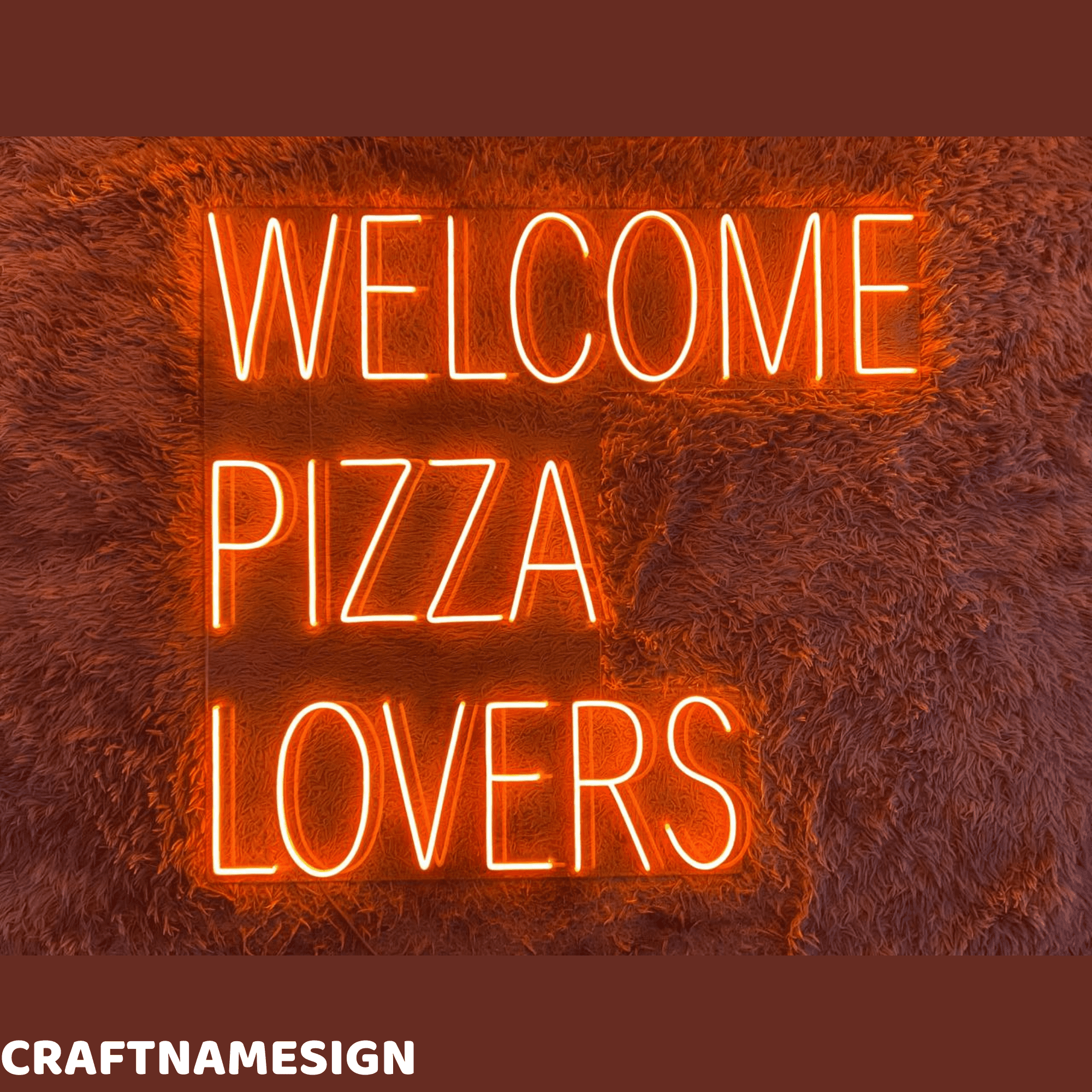 Craftnamesign Welcome Pizza Lovers Neon Sign, Kitchen Wall Decor ...