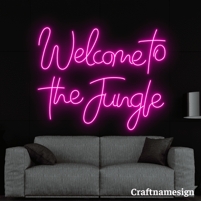 Craftnamesign Welcome To The Jungle Neon Sign for Bedroom Living Room ...