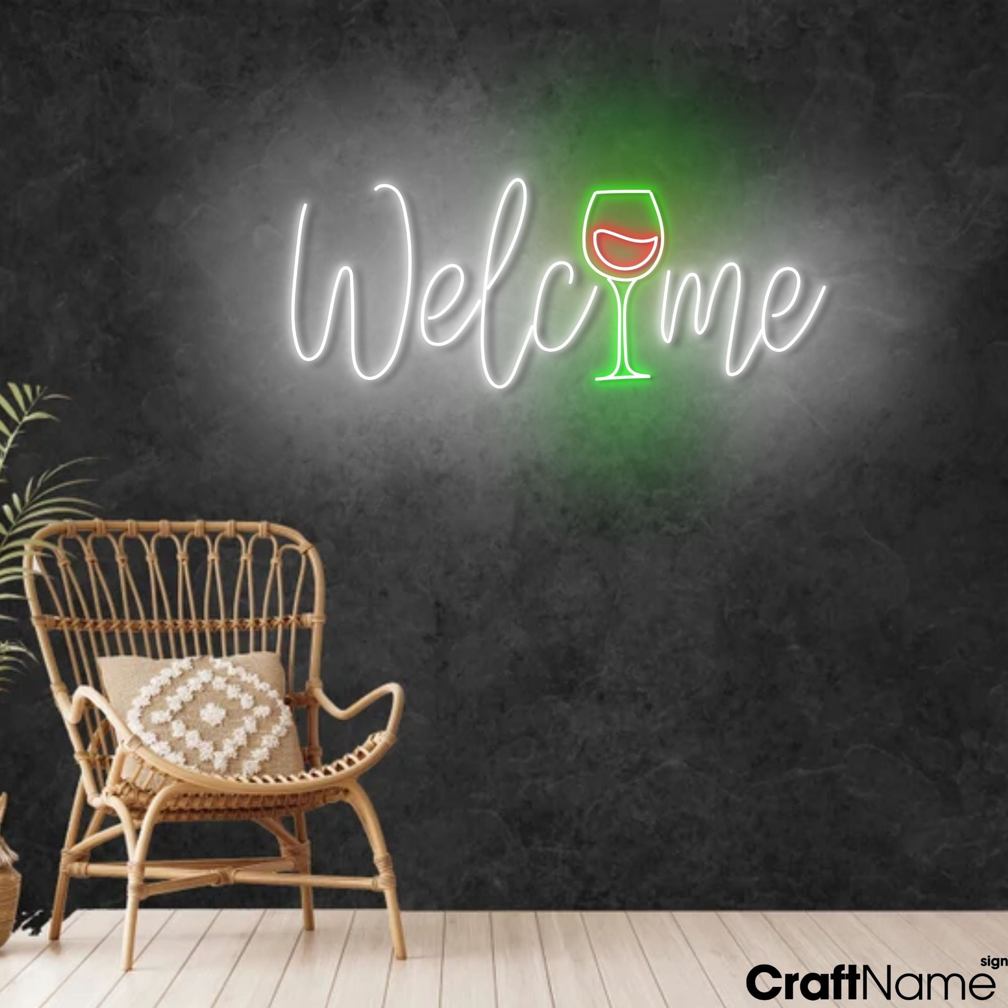 Craftnamesign Welcome Wine Neon Light Up, Open Sign For Wine Bar Store Decor - Walmart.com