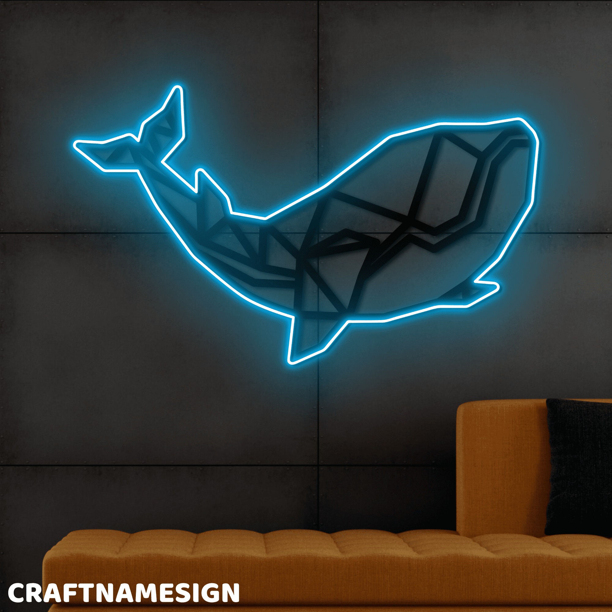 Craftnamesign Whale Led Acrylic, Living Room Wall Art, Animal Wall ...