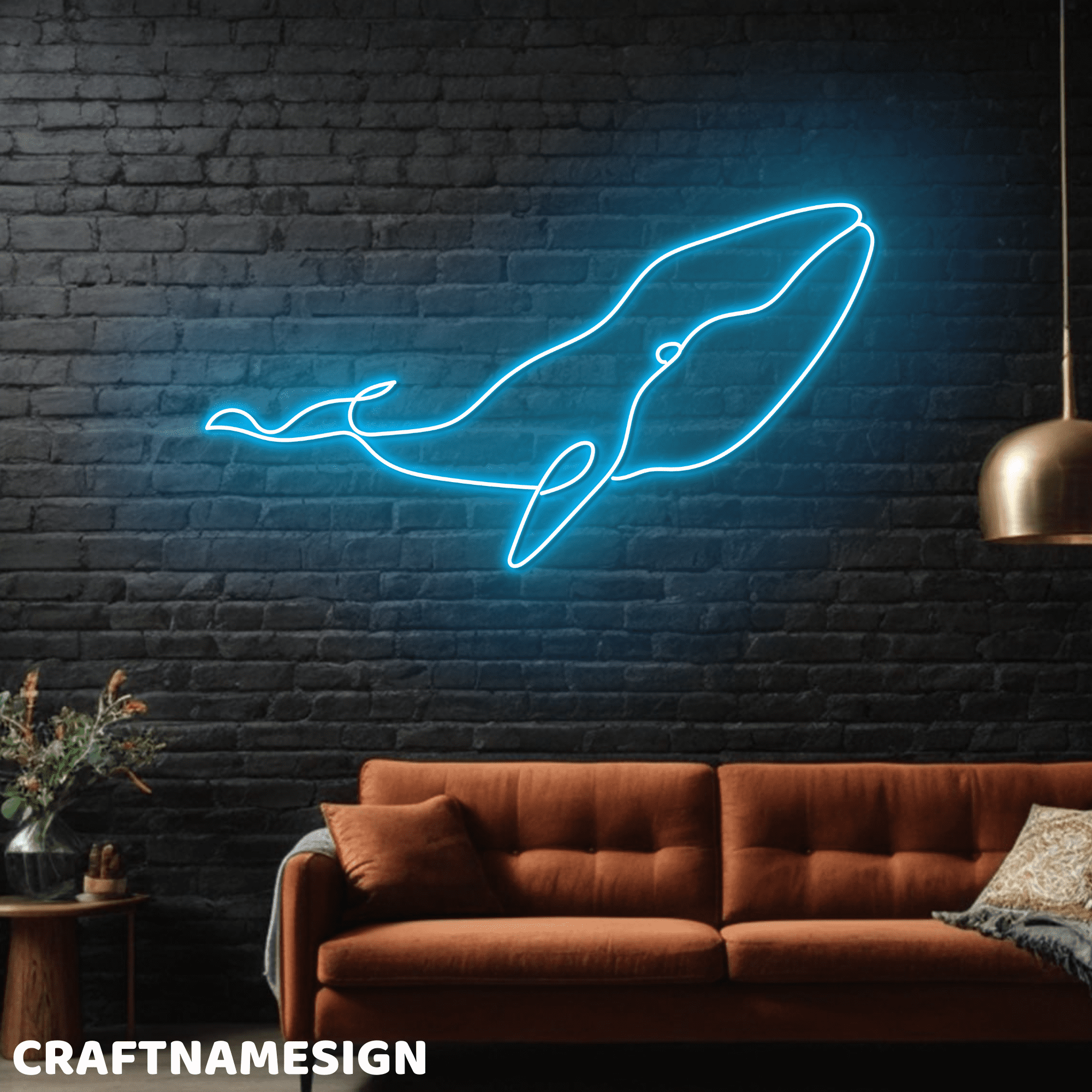 Craftnamesign Whale Neon Sign, Ocean Theme Wall Art, Living Room Wall ...