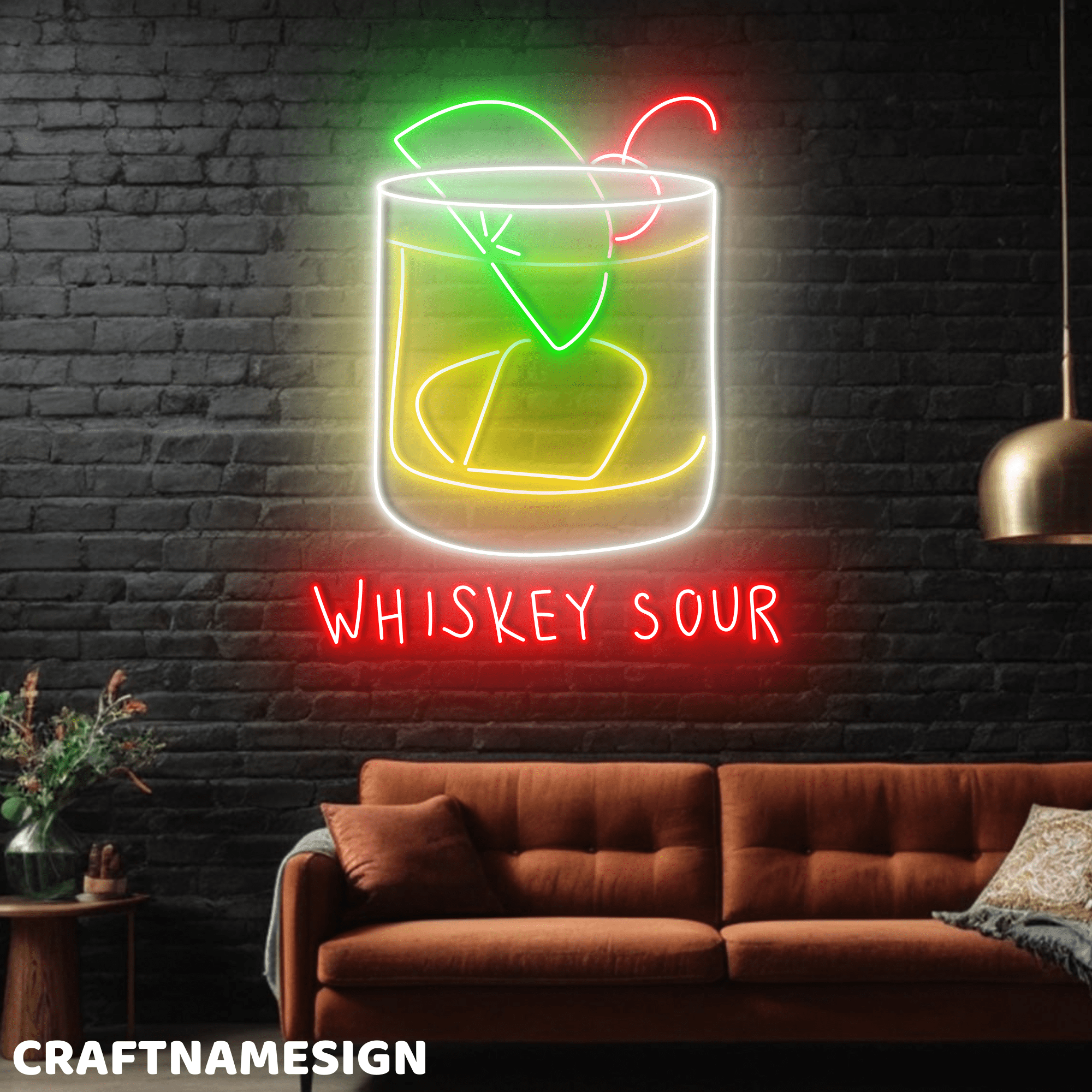 Craftnamesign Whiskey Sour Neon Sign, Whiskey Store Wall Decor, Bar Pub ...