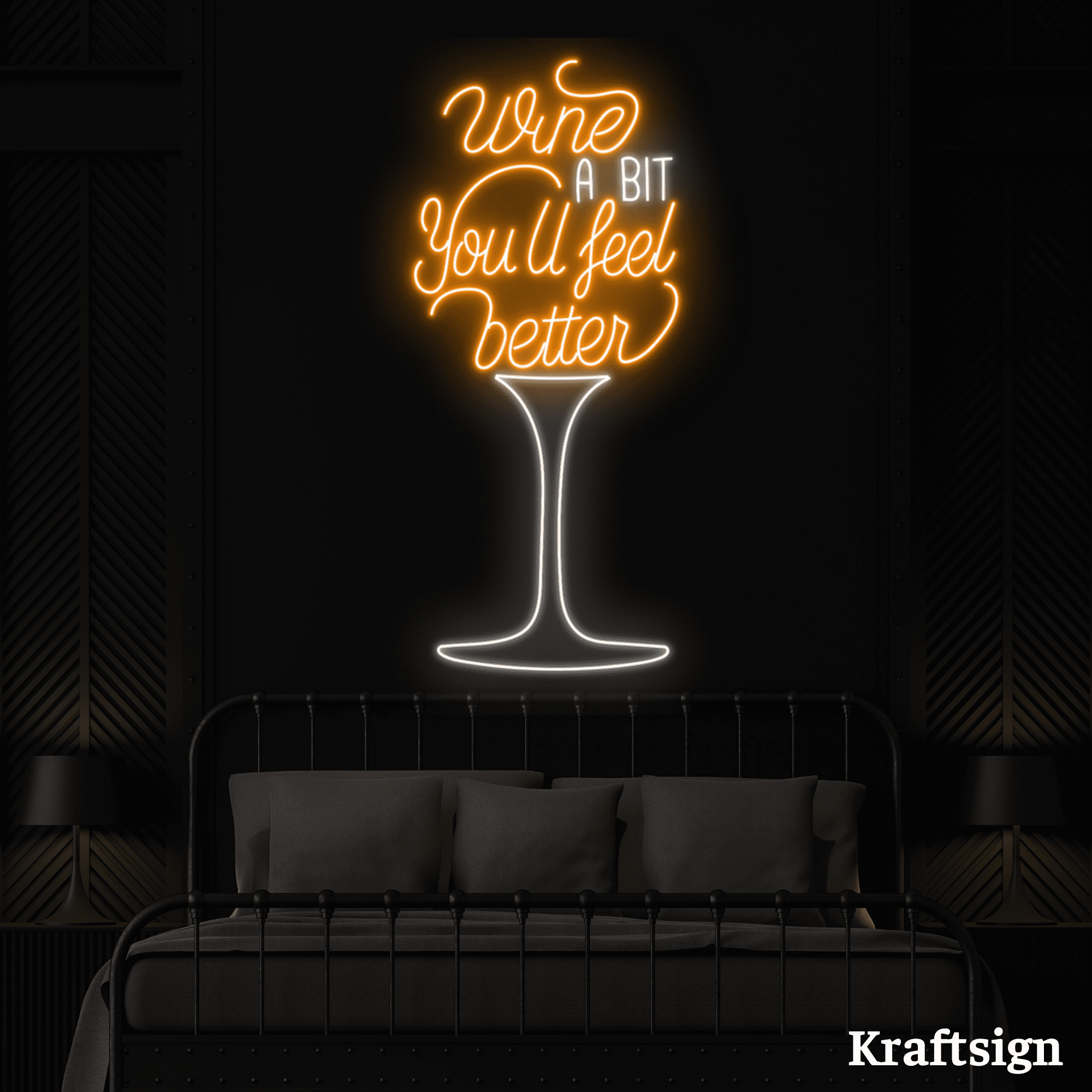 Craftnamesign Wine A Bit You'll Feel Better Neon Sign, Wine Shop Decor ...