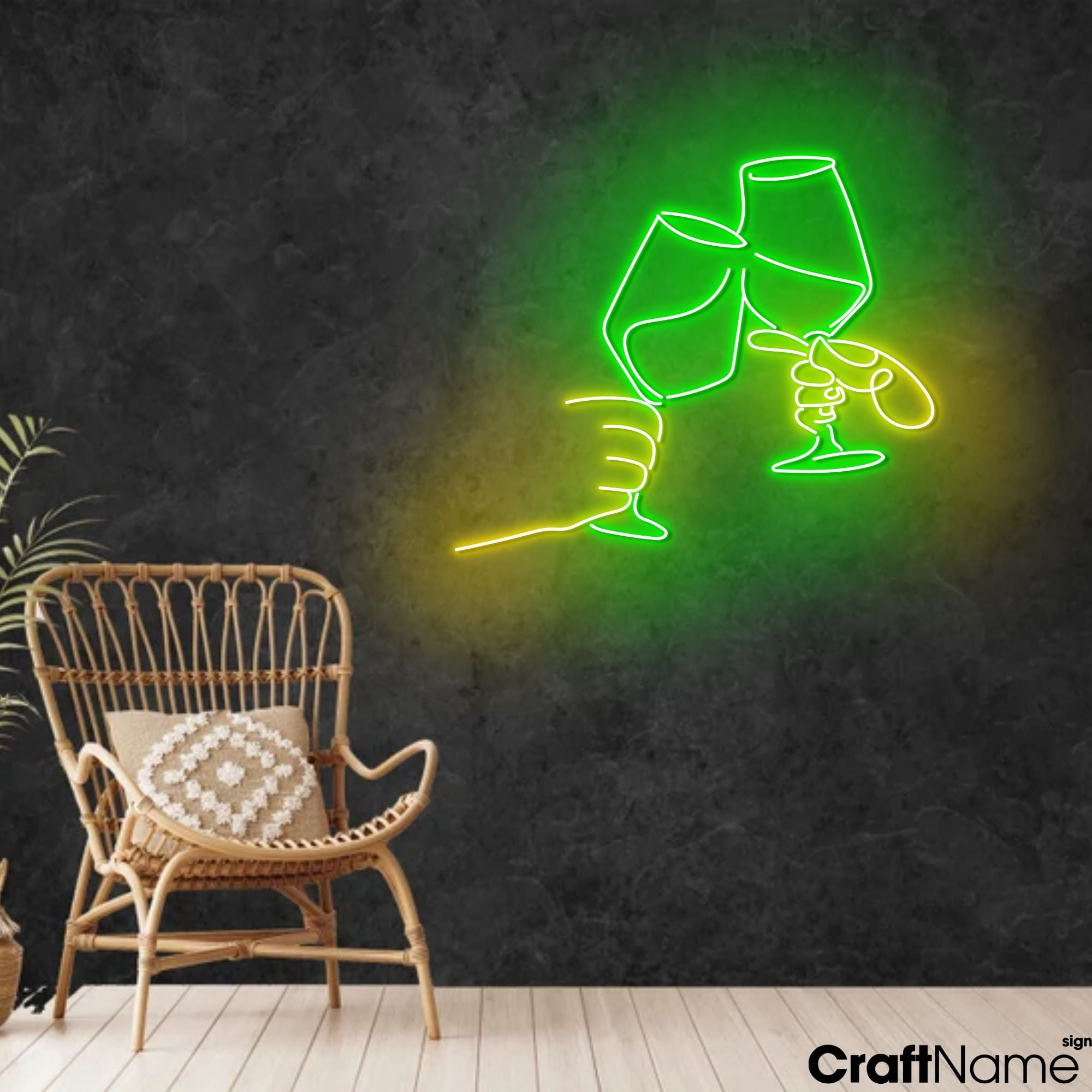 Craftnamesign Wine Art Neon Light, Bar Club Wall Decor, Party LED Sign ...
