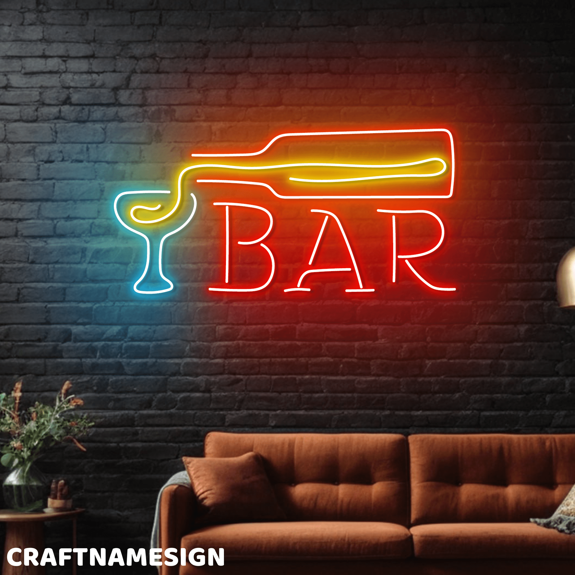 Craftnamesign Wine Bar Neon Sign, Open Sign Wall Art, Wall Decor For ...