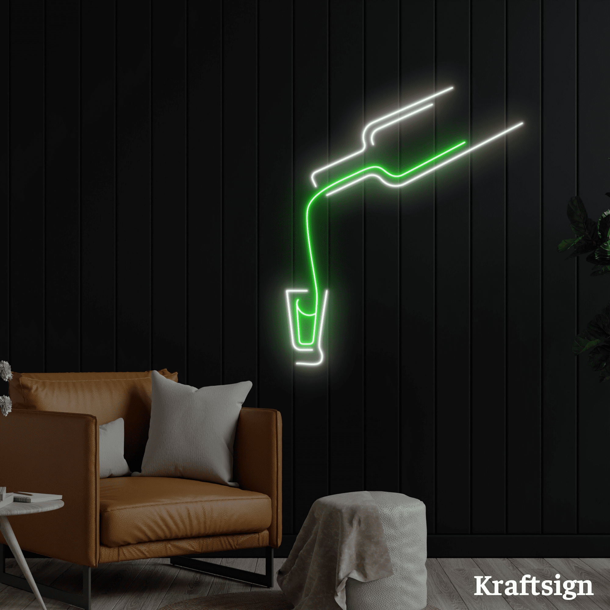 Craftnamesign Wine Neon Sign, Wine Shop LED Sign, Bar Club Wall Art ...