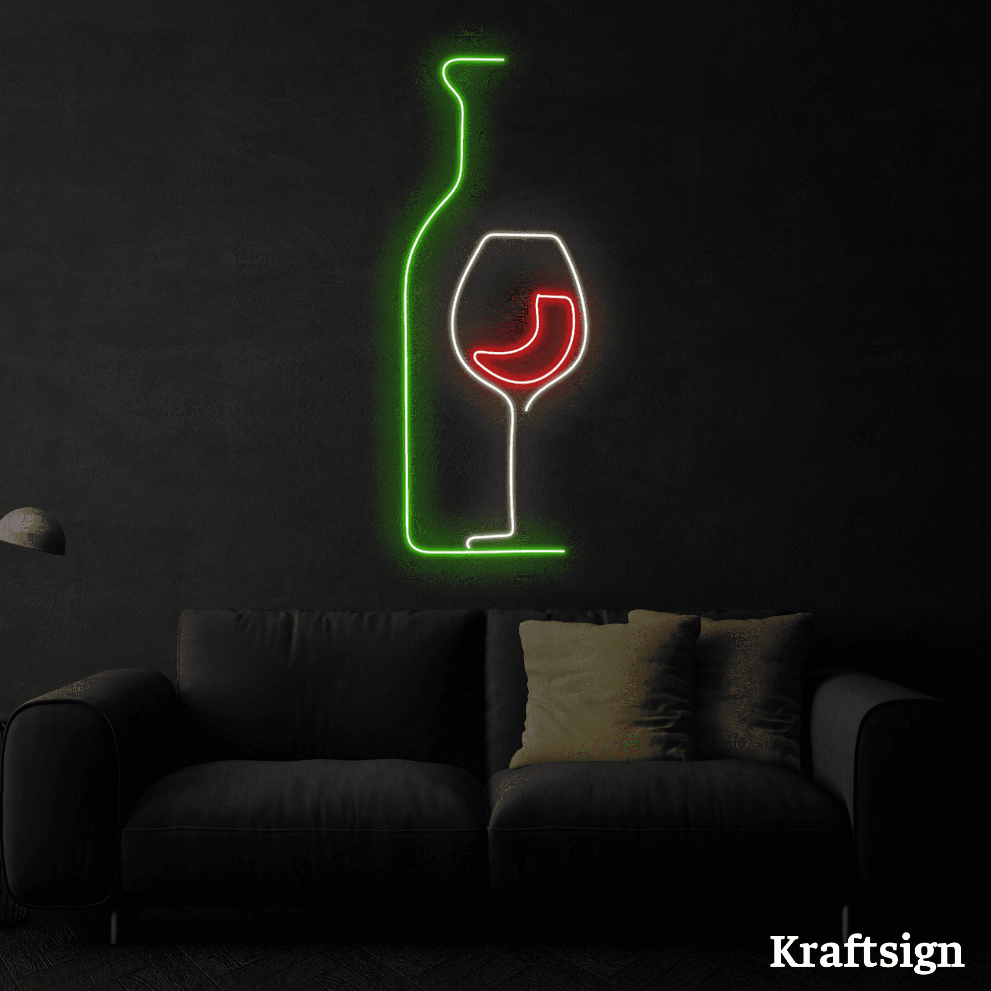 Craftnamesign Wine Neon sign, Wine Shop LED Signage, Bar Club Lounge ...