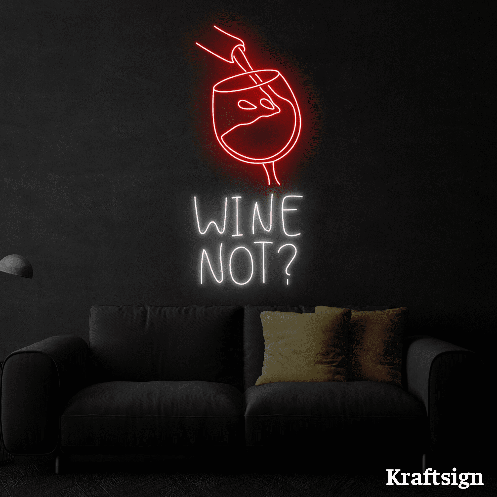 Craftnamesign Wine Not Neon Sign, Wine Shop LED Sign, Restaurant Decor ...