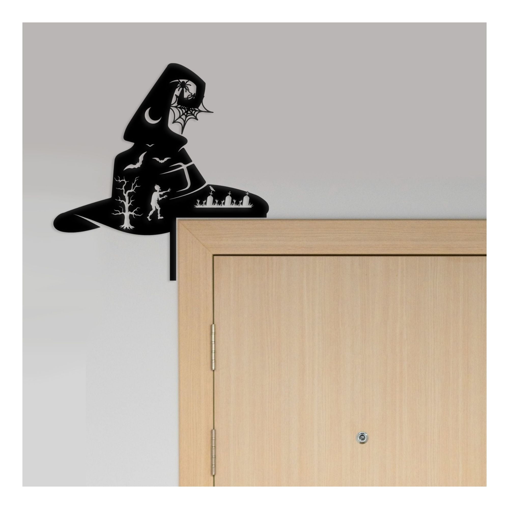 Craftnamesign Witch Hat Metal Door Corner, Halloween Door Corner Sign ...