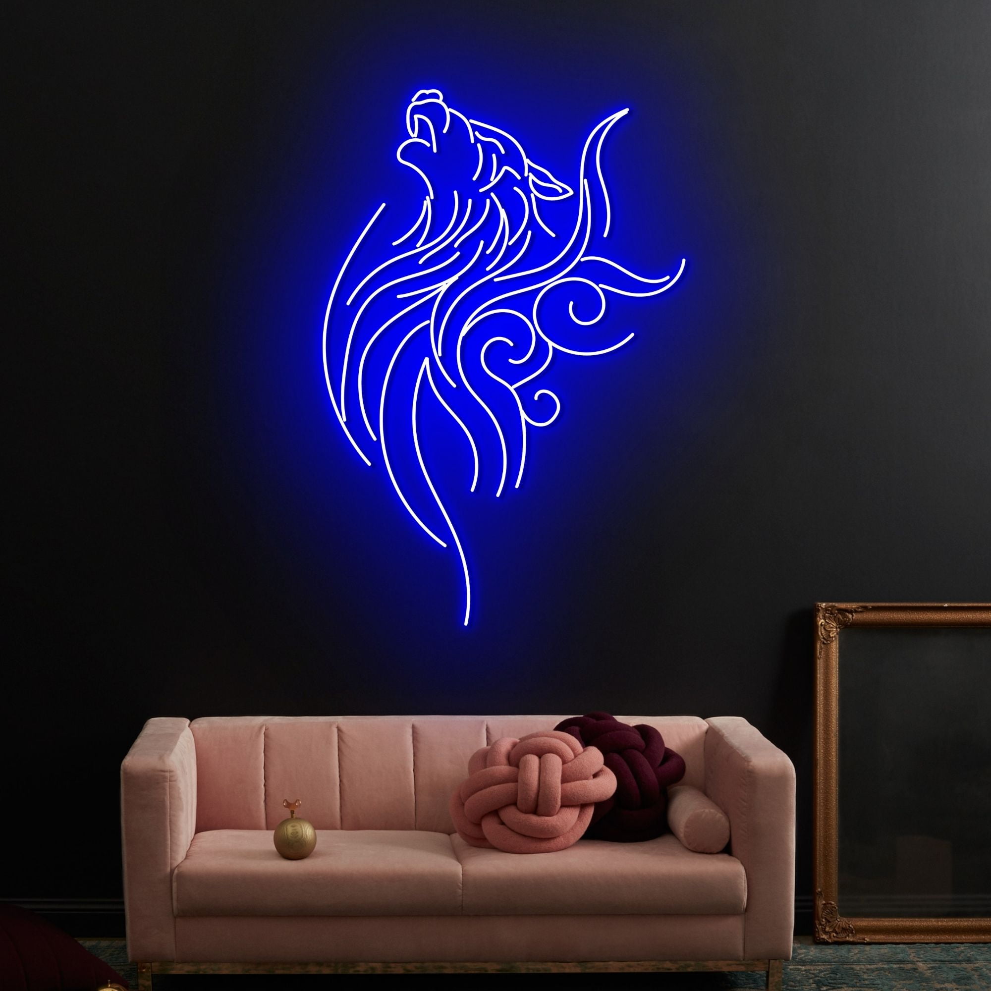 Craftnamesign Wolf Artwork Neon Sign, Wolf Night Sign Wall Art, Wolf ...