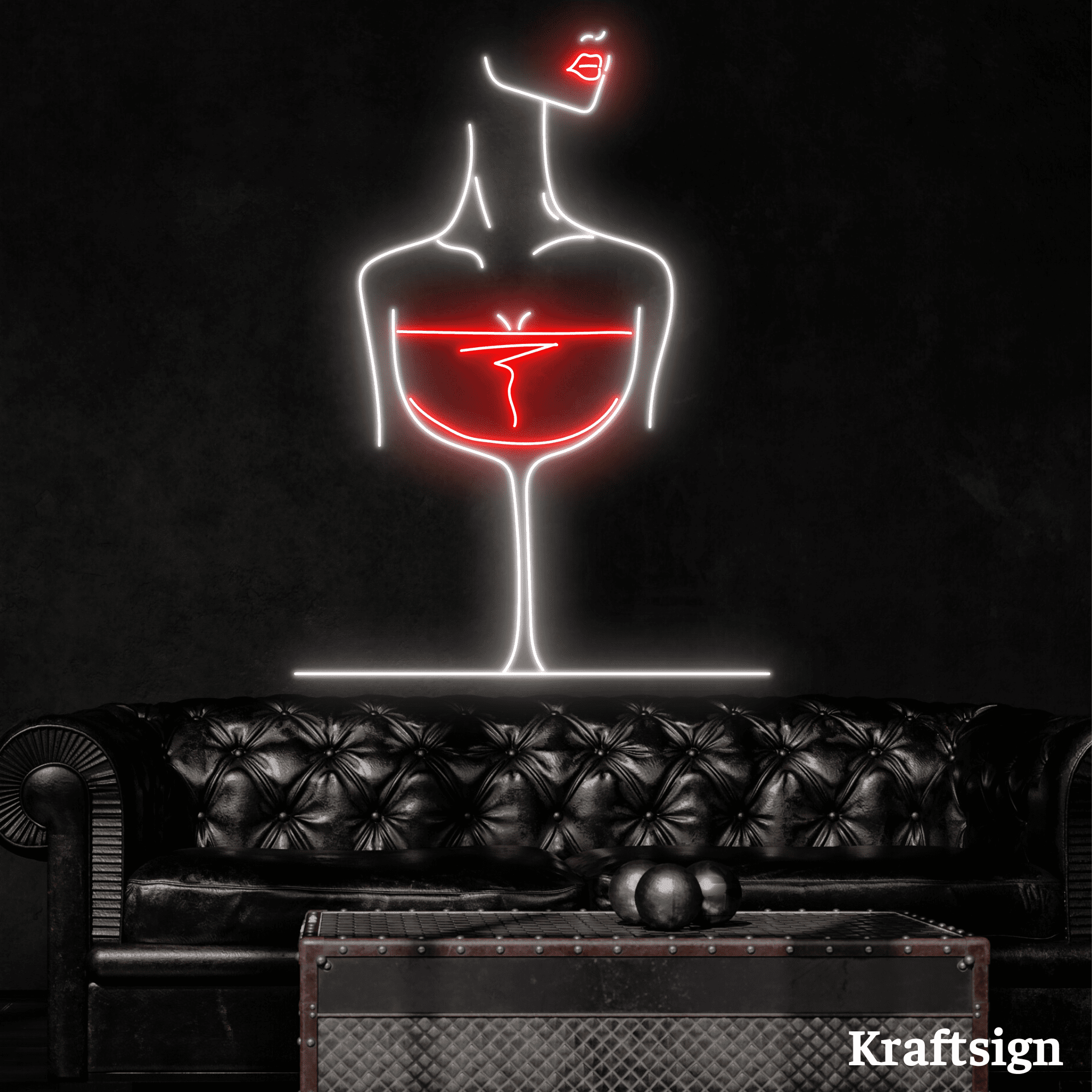 Craftnamesign Woman Body Wine Neon Sign, Bar Club Wall Decor, Bar LED ...