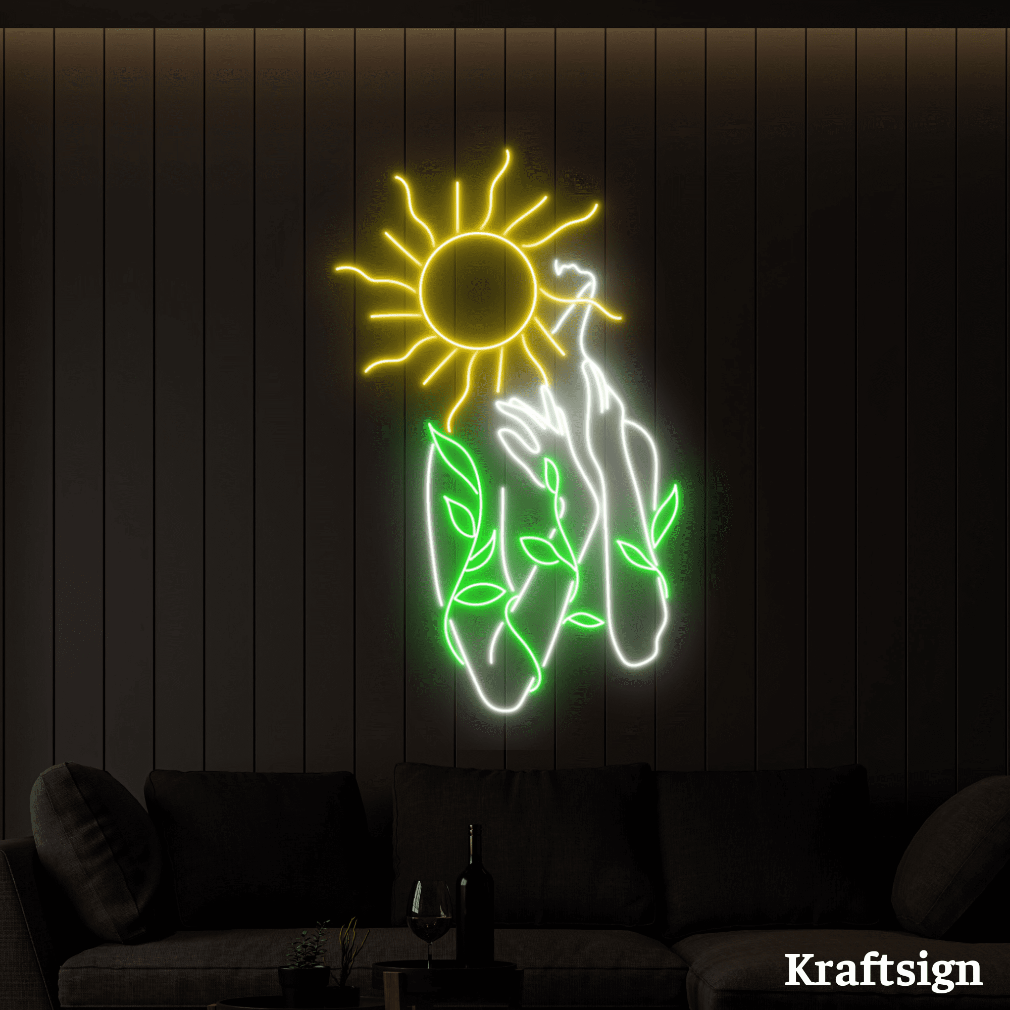 Craftnamesign Women Sun Neon Sign, Abstract Art Decor, Bedroom Wall Art ...