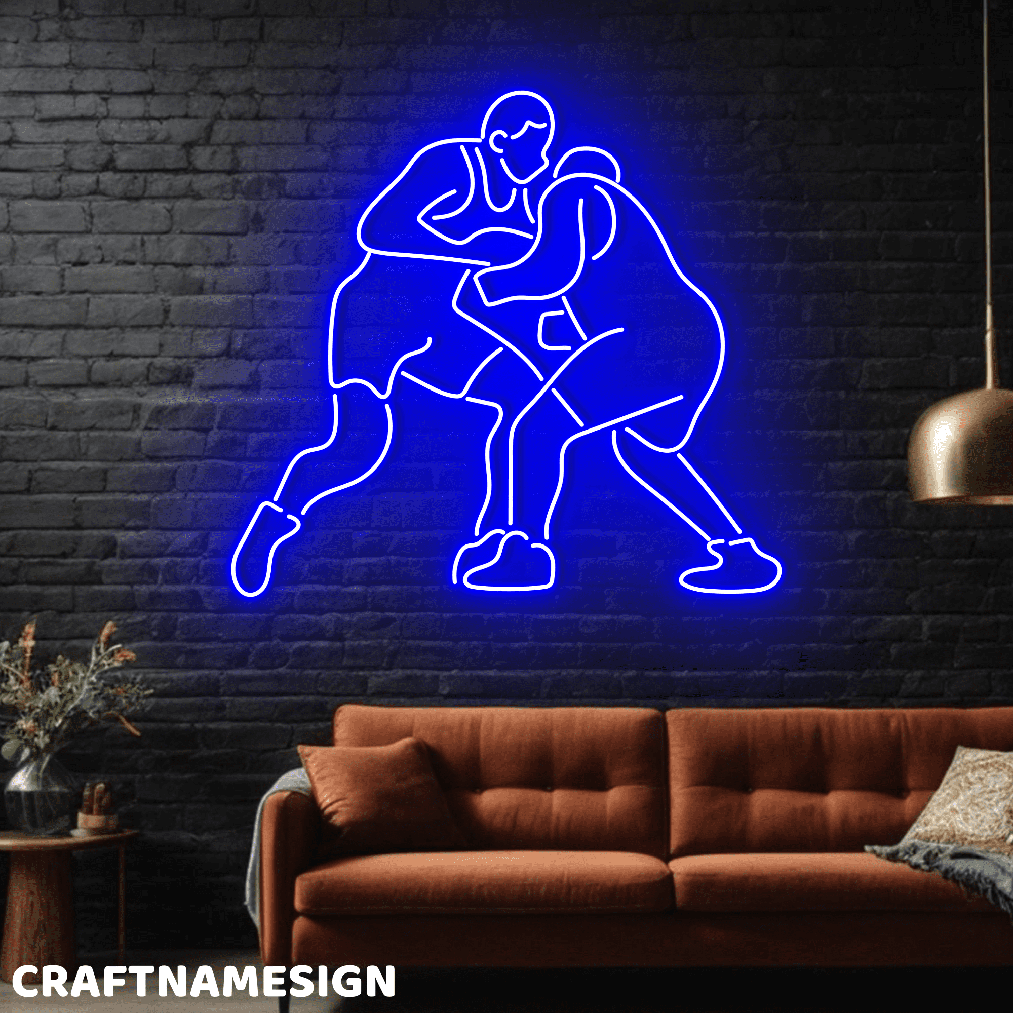 Craftnamesign Wrestling Neon Sign, Wrestling Arena Wall Decor, Man Cave ...