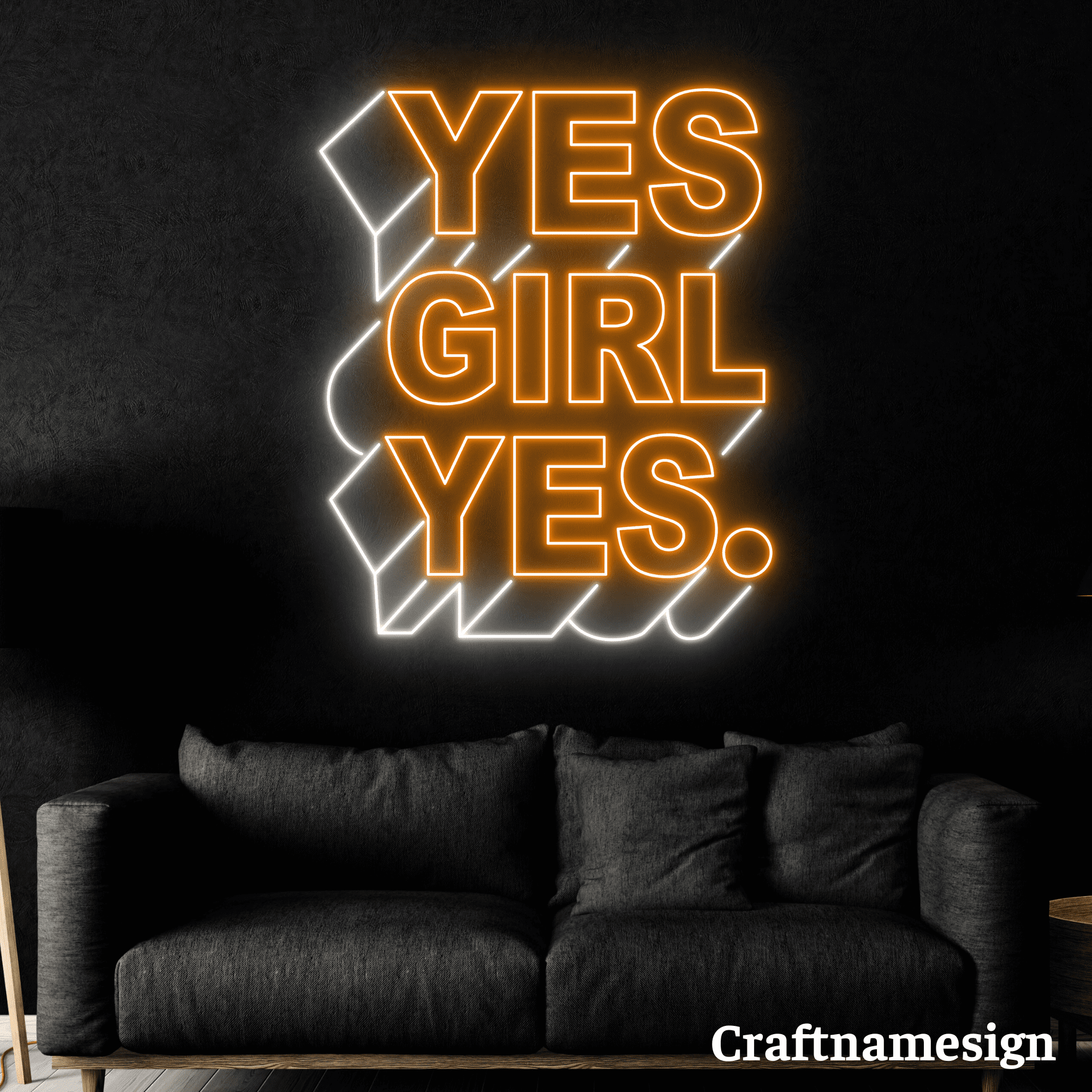 Craftnamesign Yes Girl Yes Neon Sign for Bar Club Bedroom Girl Room ...