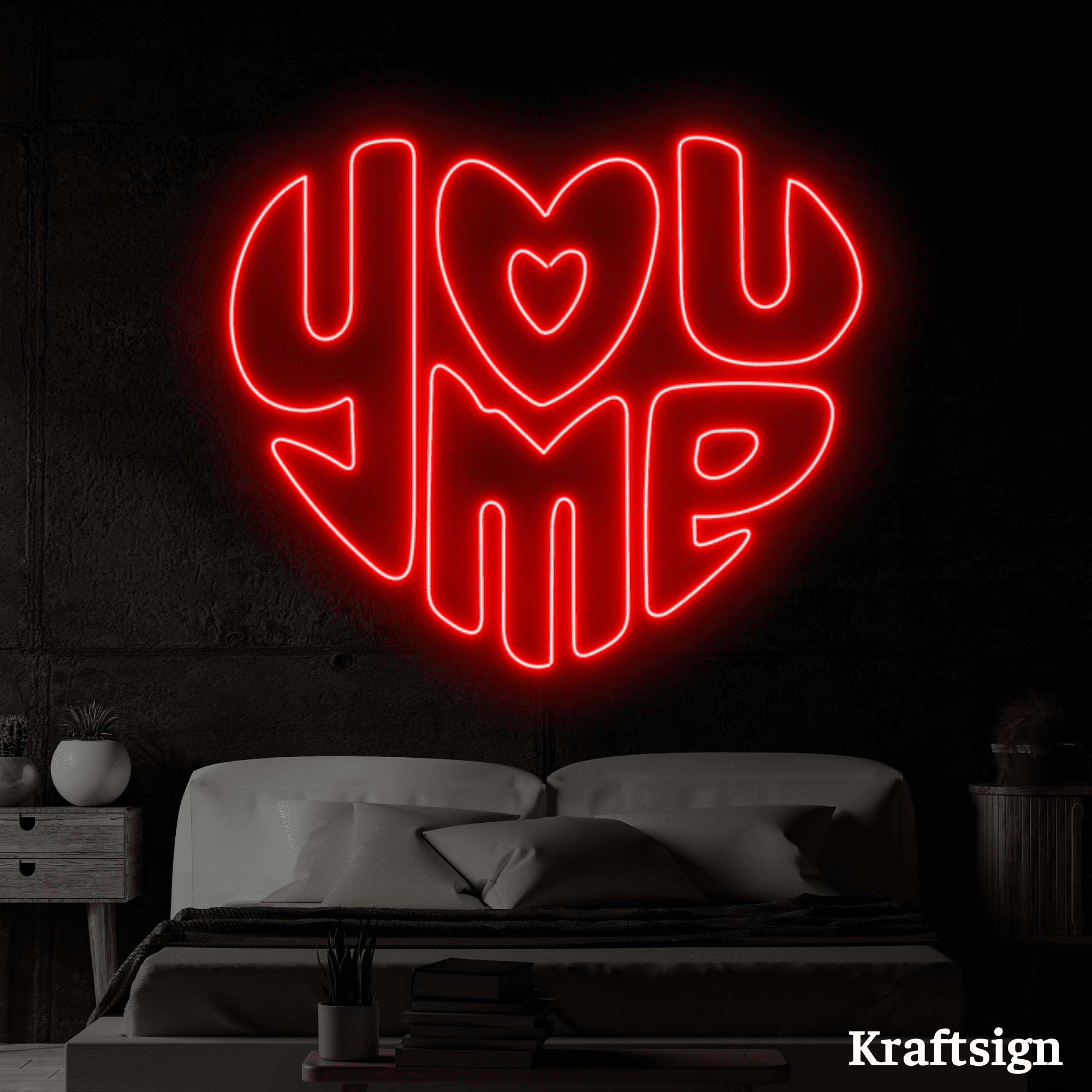 Craftnamesign You And Me Neon Sign, Heart LED Sign, Couple Room Decor ... Craftnamesign You And Me Neon Sign, Heart LED Sign, Couple Room Decor ...