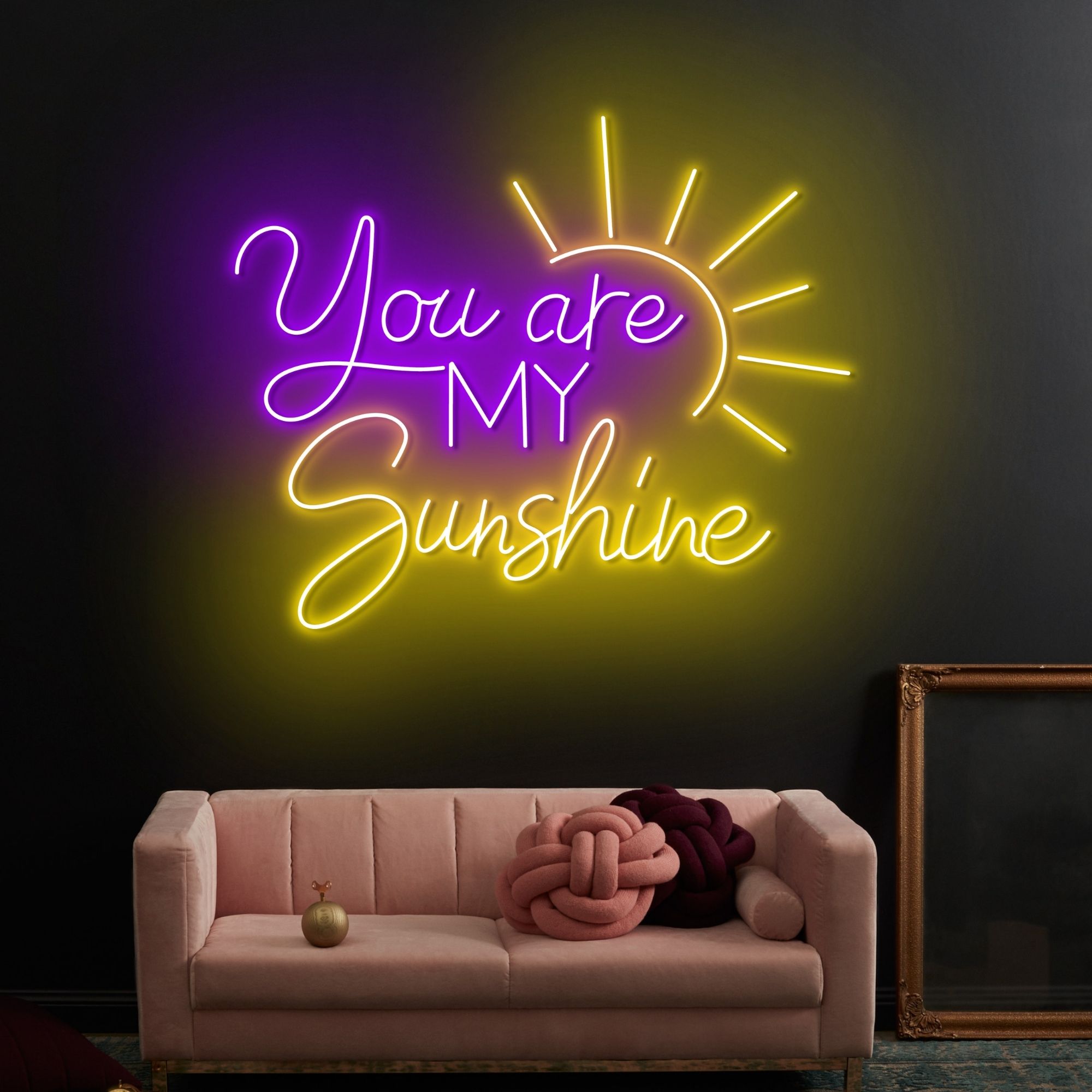 Craftnamesign You Are My Sunshine Neon Light, Positive Quote Led Sign ...