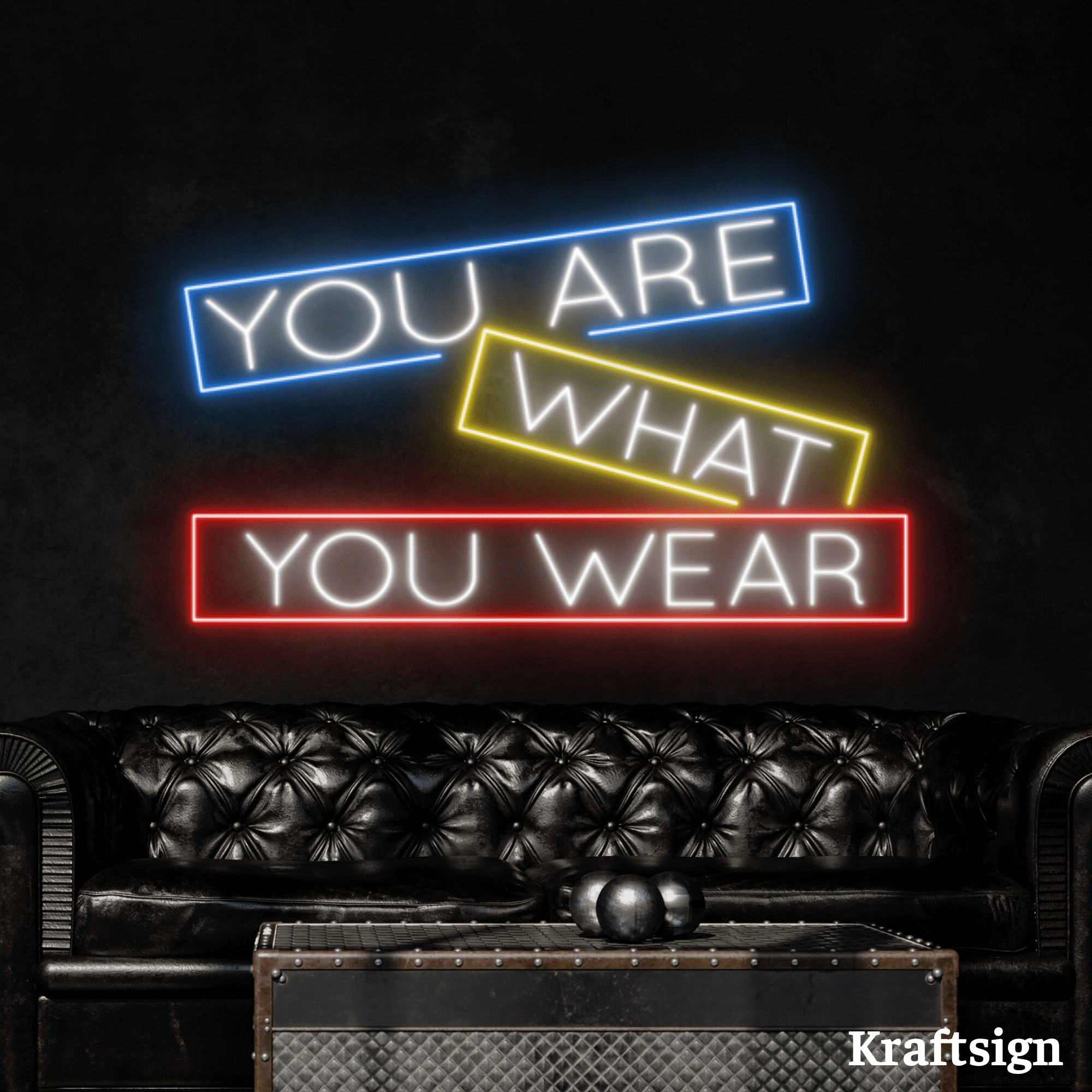 Craftnamesign You Are What You Wear Neon Sign, Clothes Shop Wall Art ...