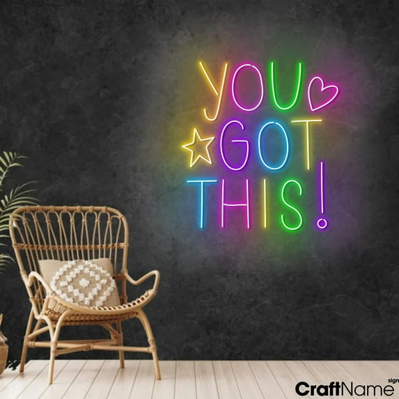 Craftnamesign You Got This Neon Light Sign Wall Art, Quote For Coffee ...