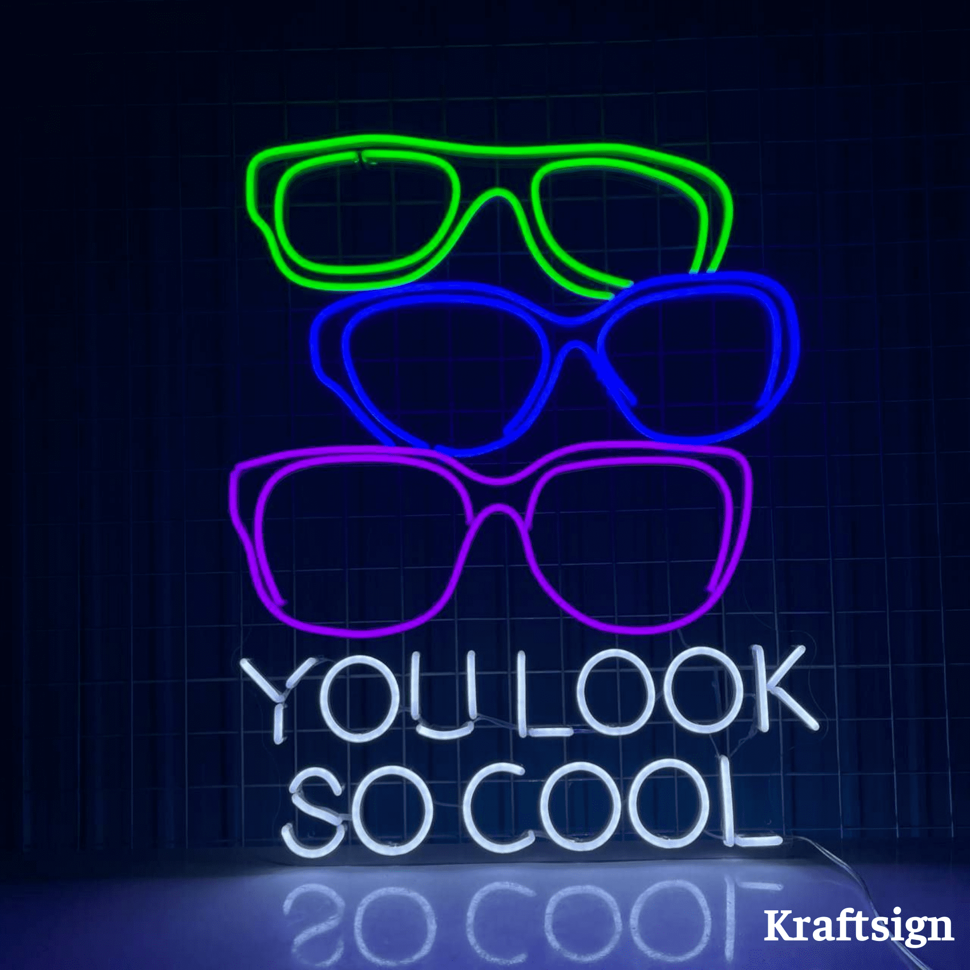 Craftnamesign You Look So Cool Neon Sign, Bedroom Decor, Glasses LED ...