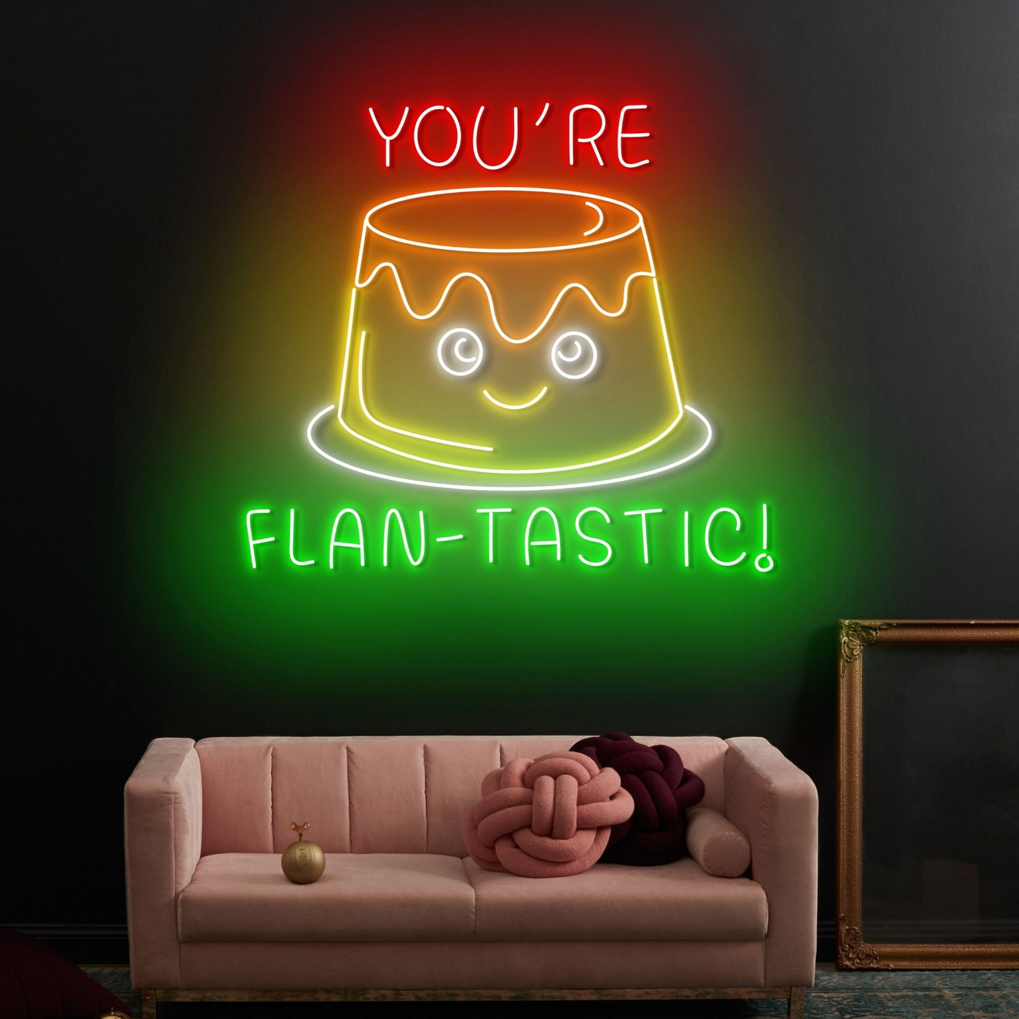 Craftnamesign You're Flan Tastic Neon Sign, Funny Flan LED Light, Flan ...