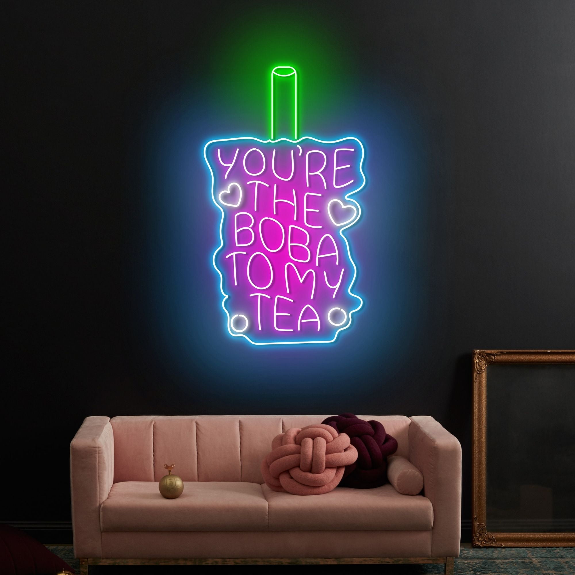 Craftnamesign You're The Boba To My Tea Neon Light, Boba Tea Led Sign ...