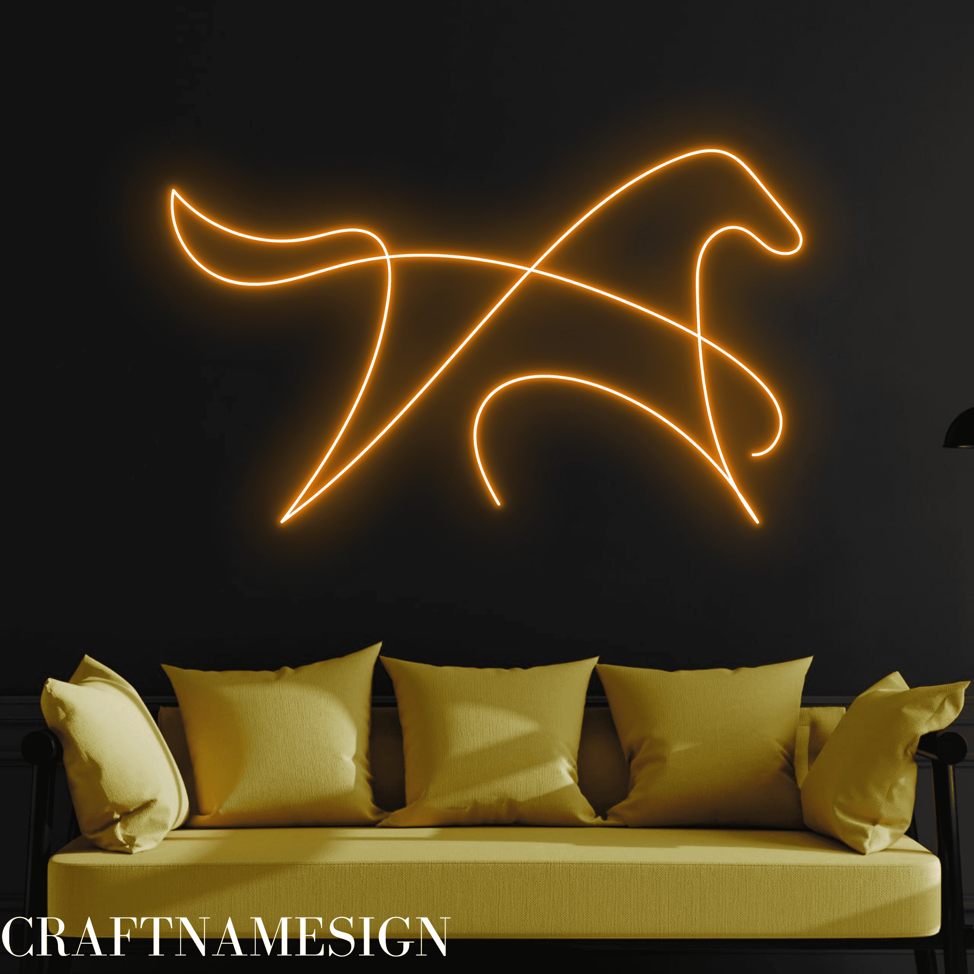 Craftnamsign Horse Line Art Neon Sign for Farmhouse Bedroom Shop Wall ...