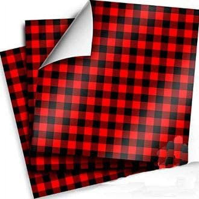 Craftopia Buffalo Plaid Vinyl Self Adhesive Sheets | 3-Pack 12 x 12 ...