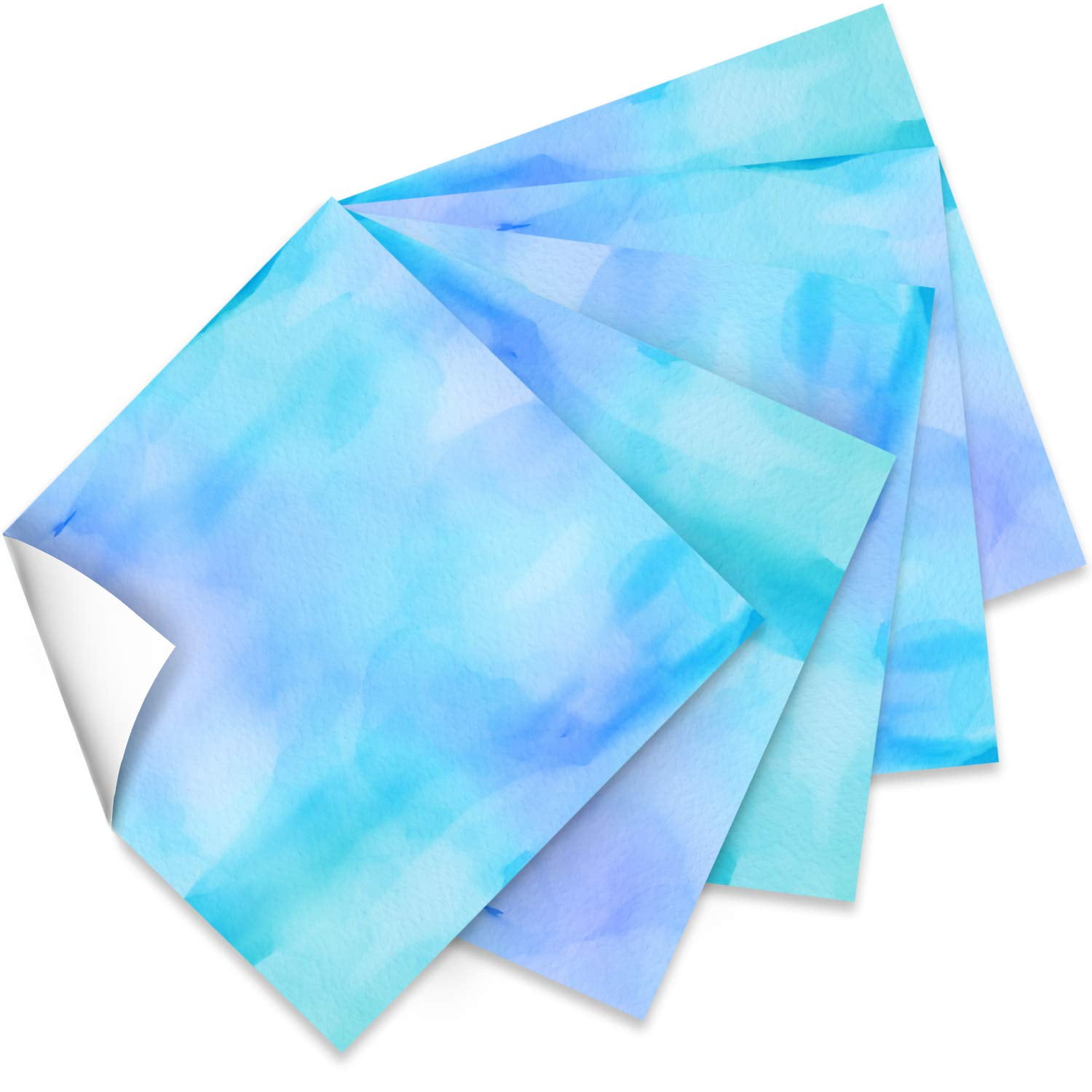 Craftopia Craft Blue Vinyl Squares - 12 x 12-inch Water color Patterned ...