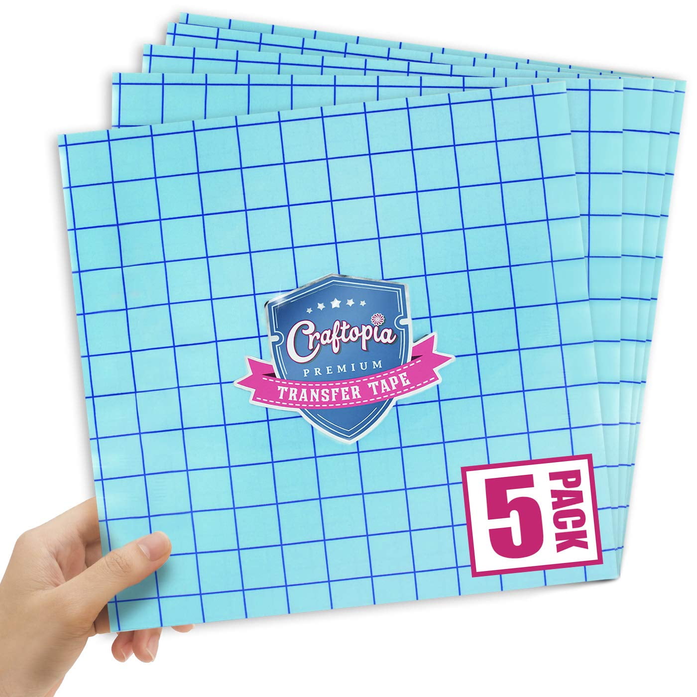 Craftopia Transfer Tape Sheets for Vinyl 12 Clear with Blue Alignment ...