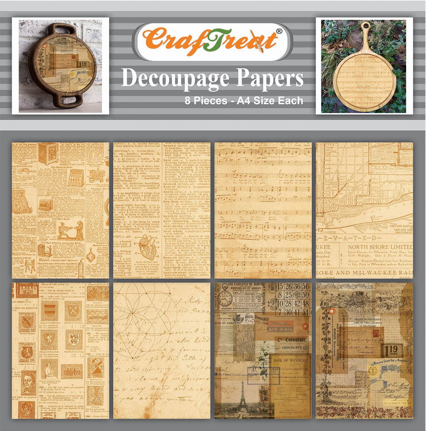 Decoupage Kits For Adults CrafTreat Moroccan Decoupage Paper Pack - 8 ...