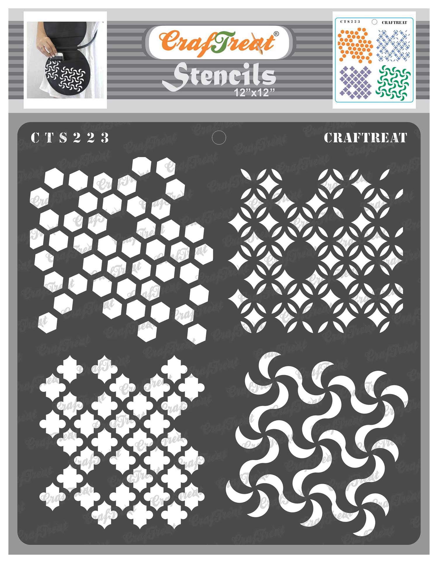 Craftreat Pattern Stencils For Art And Design - Distressed Patterns ...
