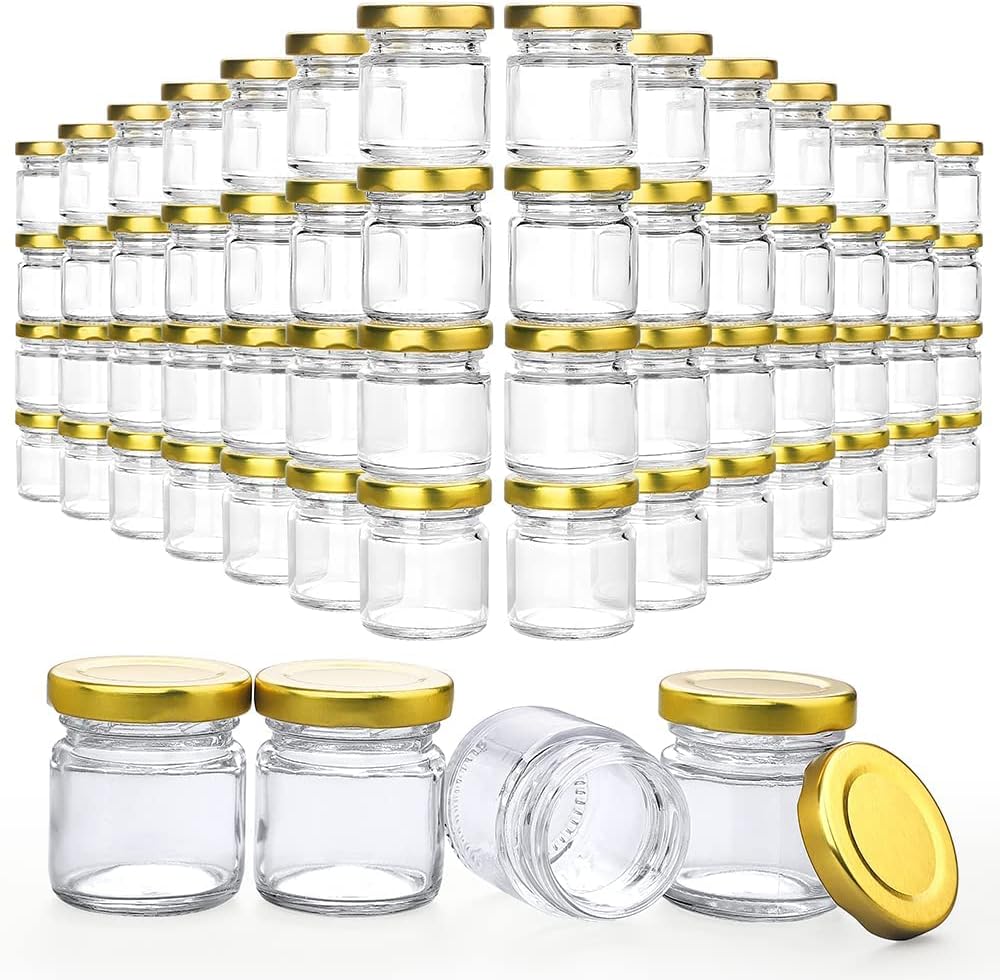 Crafts - 60 Set Small Glass Jars with Lids - 1.5 oz Mini Honey Jars ...