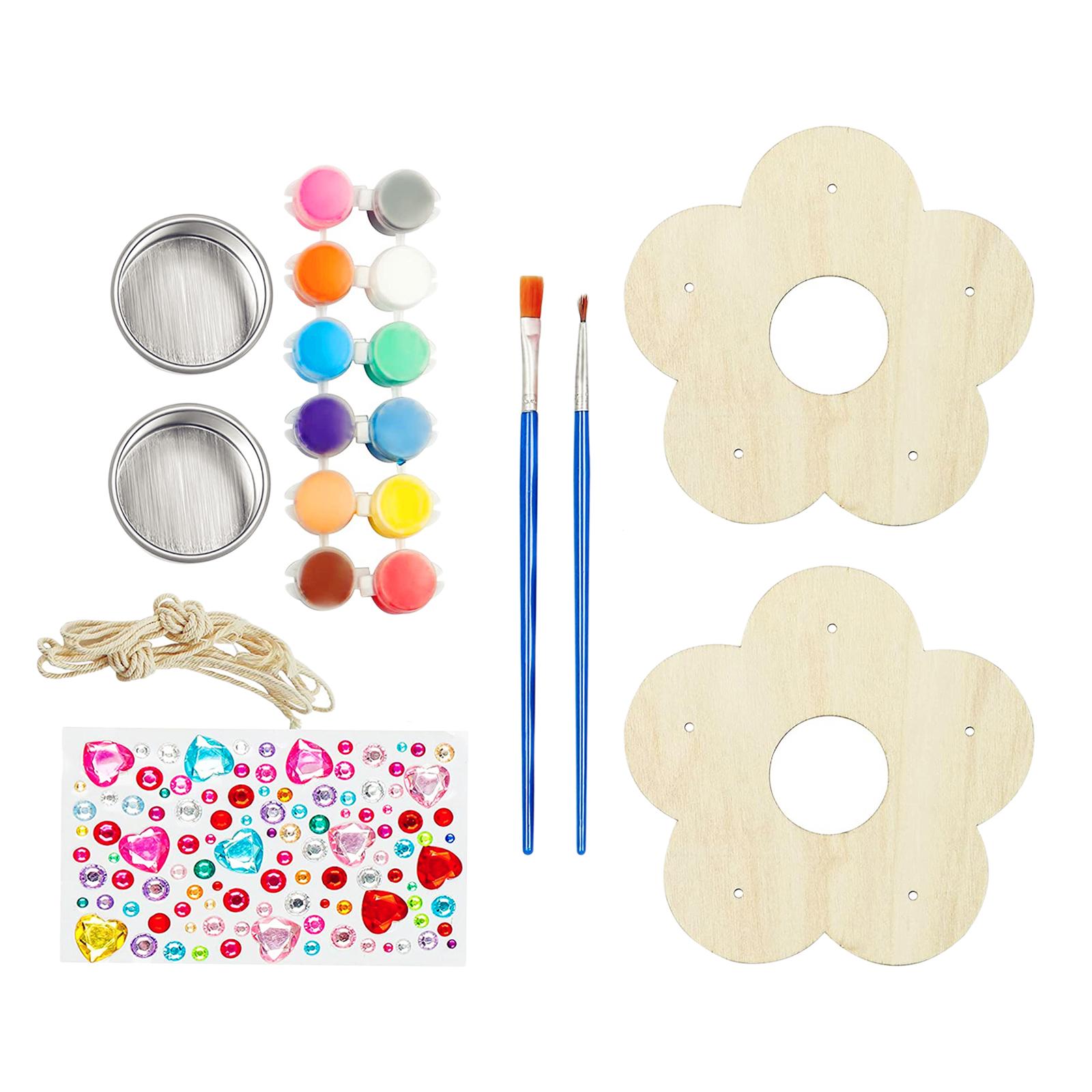 Crafts Bird Feeders DIY Wooden Painting Wooden Trays, 12 , 2 Brushes, 2 ...
