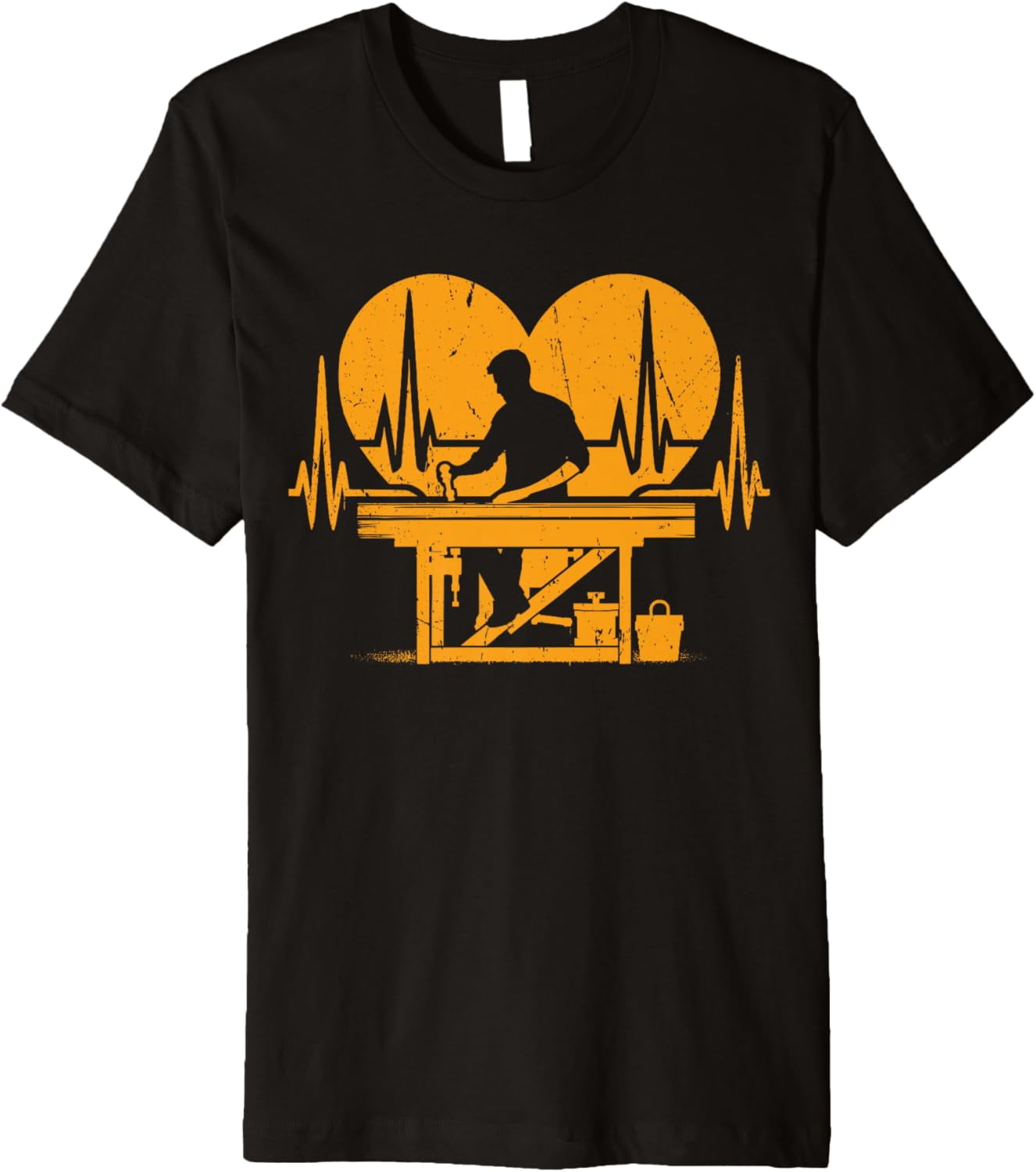 Crafts ECG Heartbeat Heartline DIY Home Decor Crafting Premium T-Shirt ...