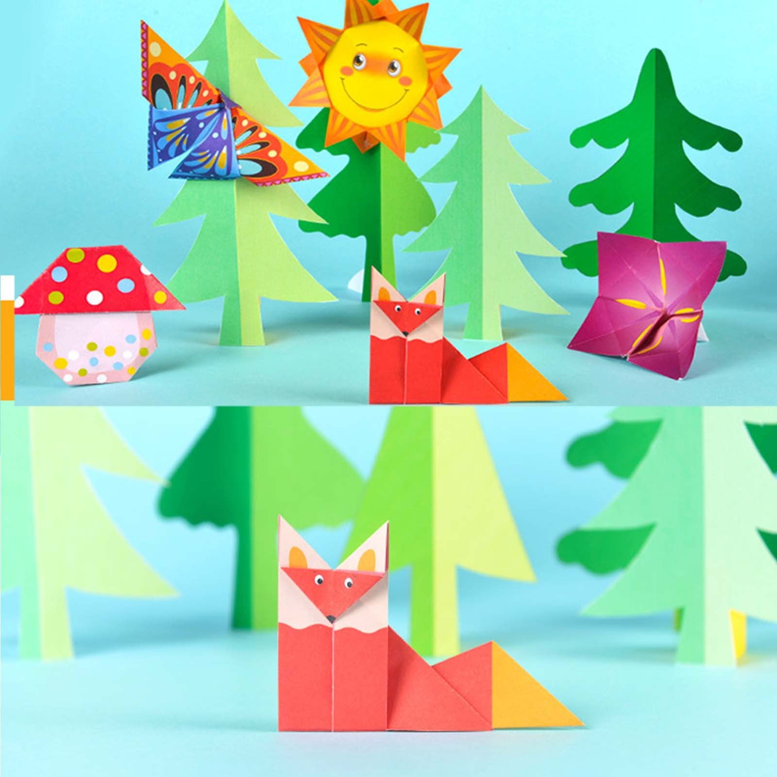 Crafts Set DIY Paper Folding Kit with 57 Colorful Watercolor Sheets 27 ...