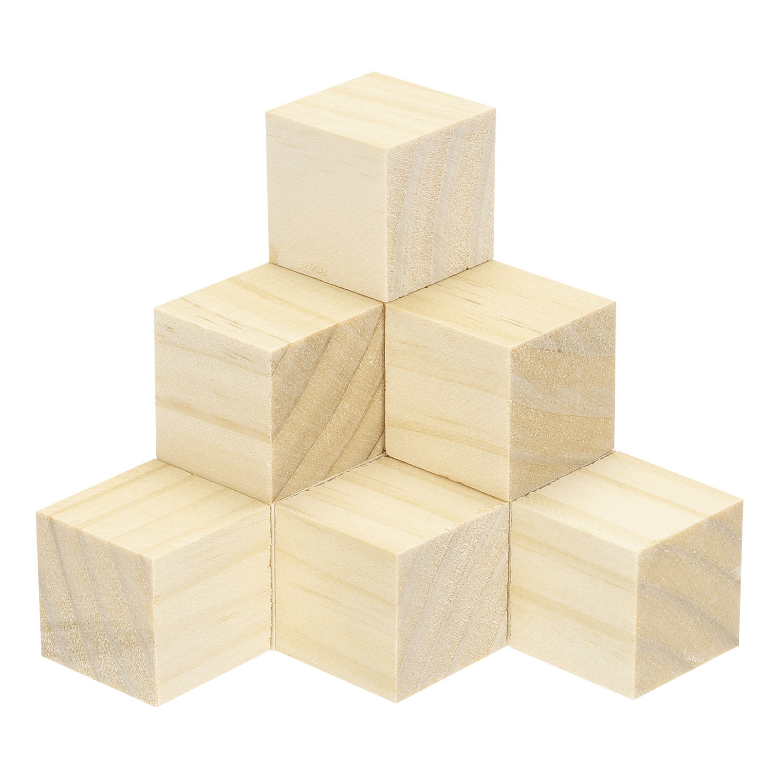Crafts Wooden cube 100 Pcs Square Natural Solid Wood Crafts Blocks for ...