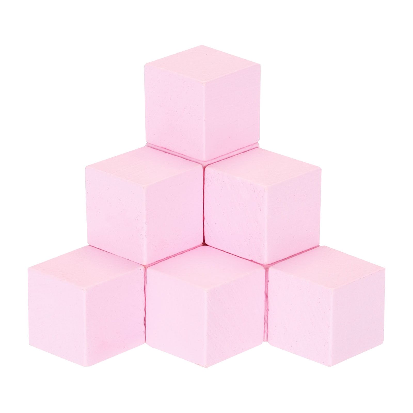 Crafts Wooden cube 100 Pcs Square Pink Natural Solid Wood Crafts Blocks ...