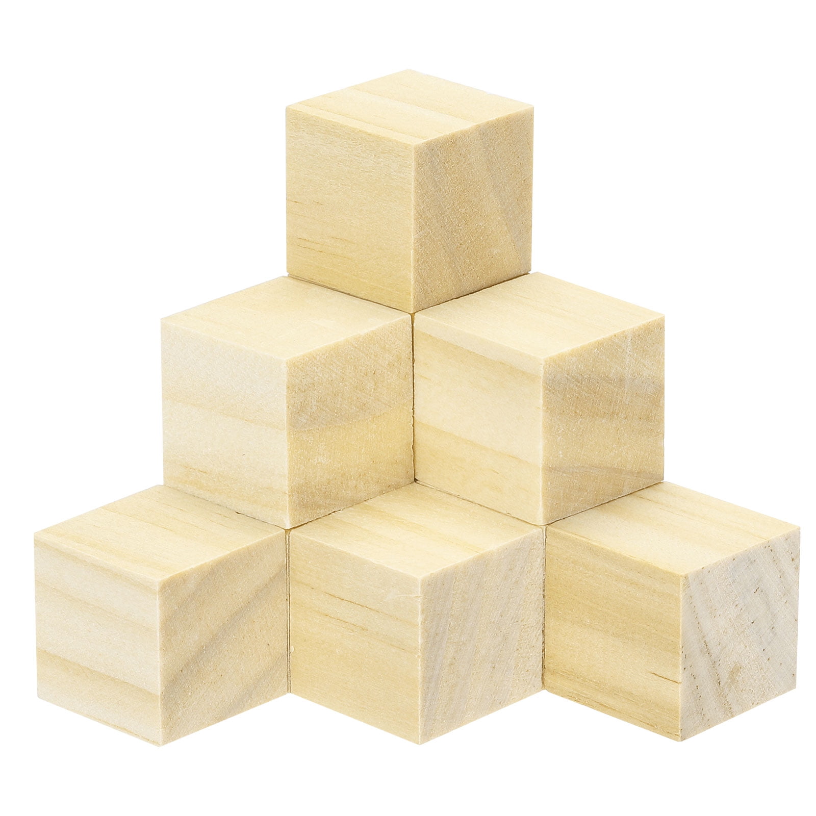 Crafts Wooden cube 50 Pcs Square Natural Solid Wood Crafts Blocks for ...