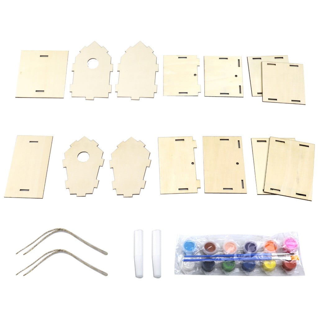 Puhuiying Crafts for Kids Ages 4-8, 2Pack DIY Wooden Bird House Kit ...