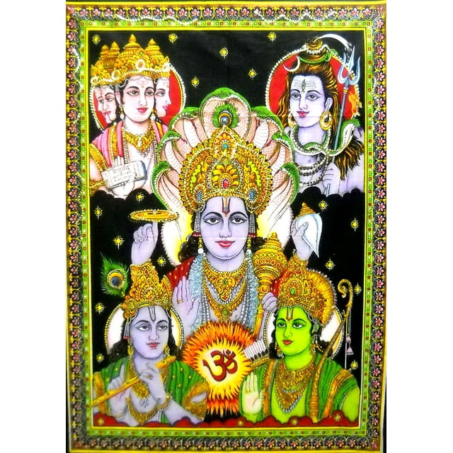 Crafts of India Panchdev : Lord Vishnu, Shiva, Brahma, Krishna, Rama ...