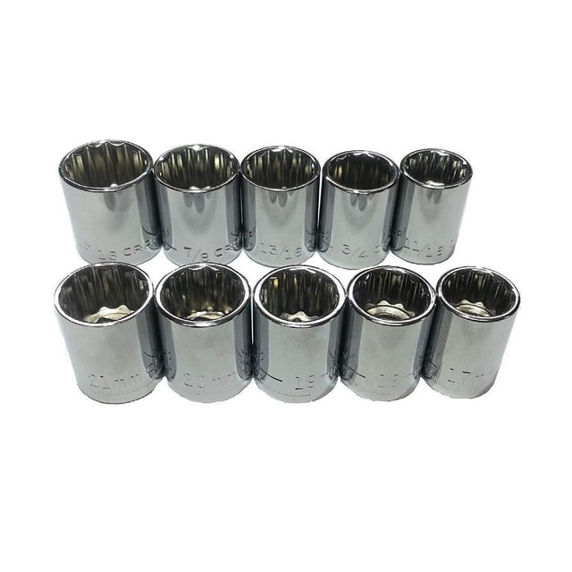 CRAFTSMAN, 1/2" Standard & Metric Socket Wrench & Set, 10 Pieces - Walmart.com