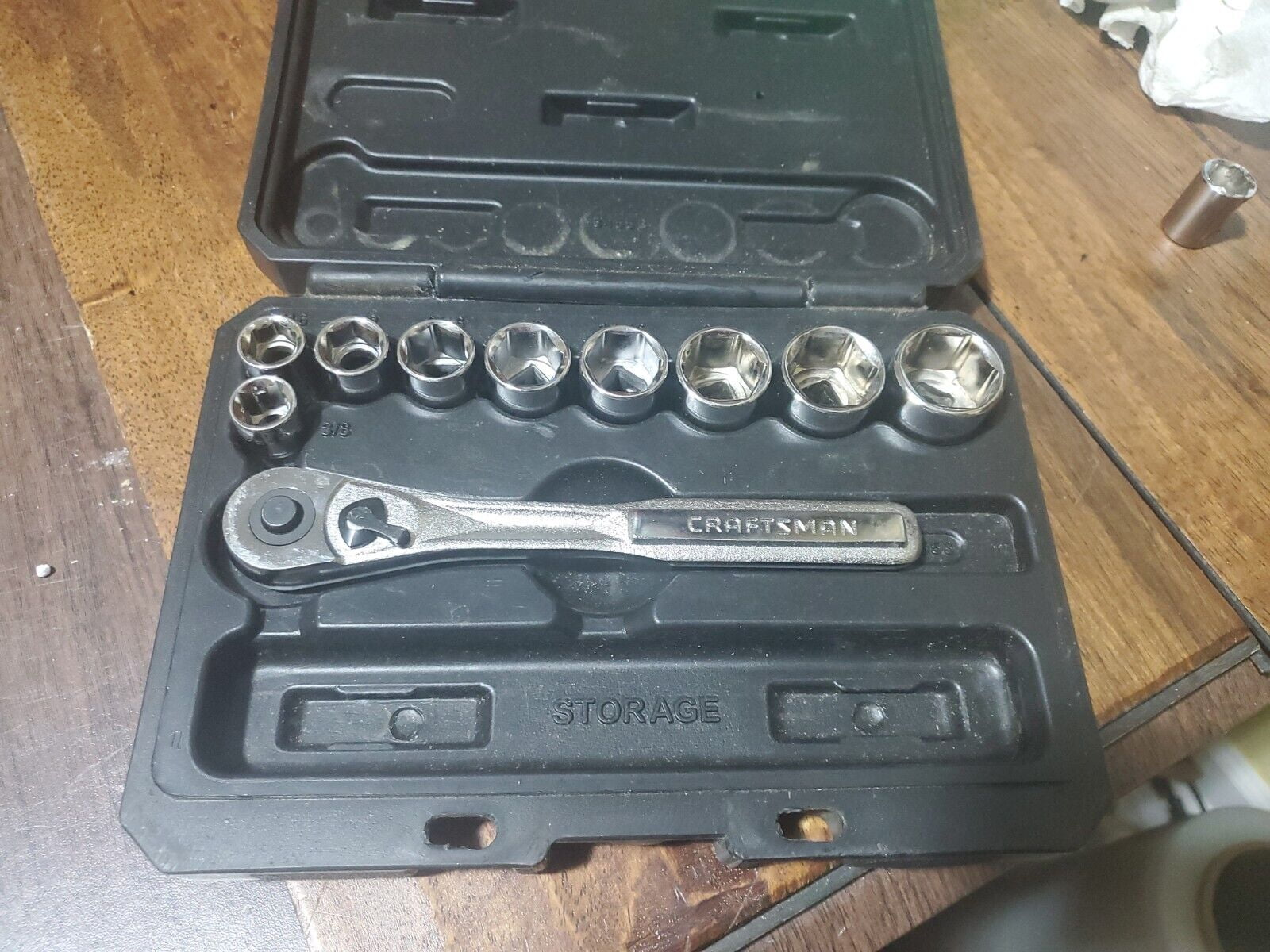 Craftsman 10-Piece Socket Wrench Set 3/8-inch Drive SAE with Storage ...