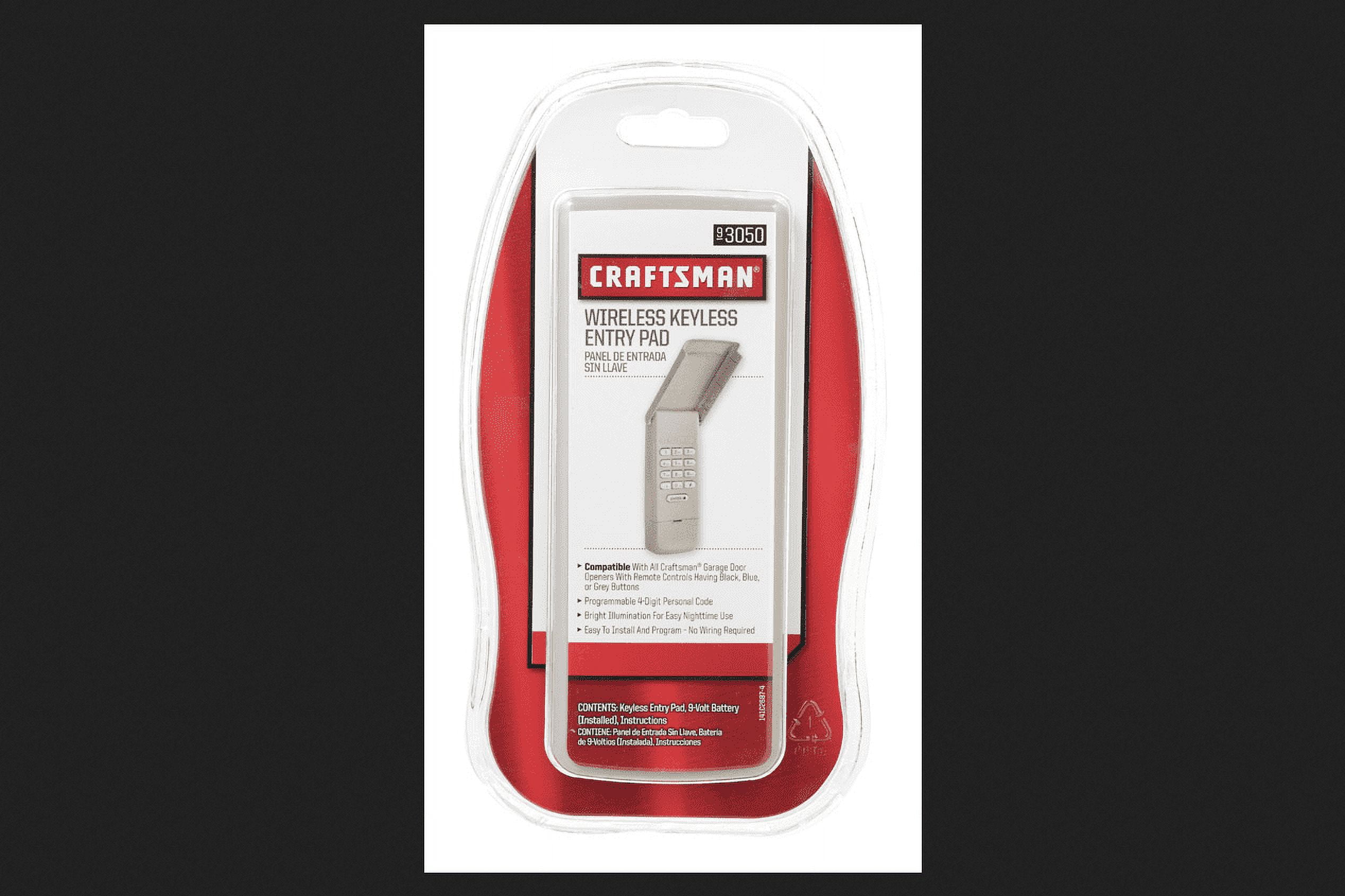 Craftsman 139.3050 Garage Door Opener Remote Keyless Entry Keypad ...