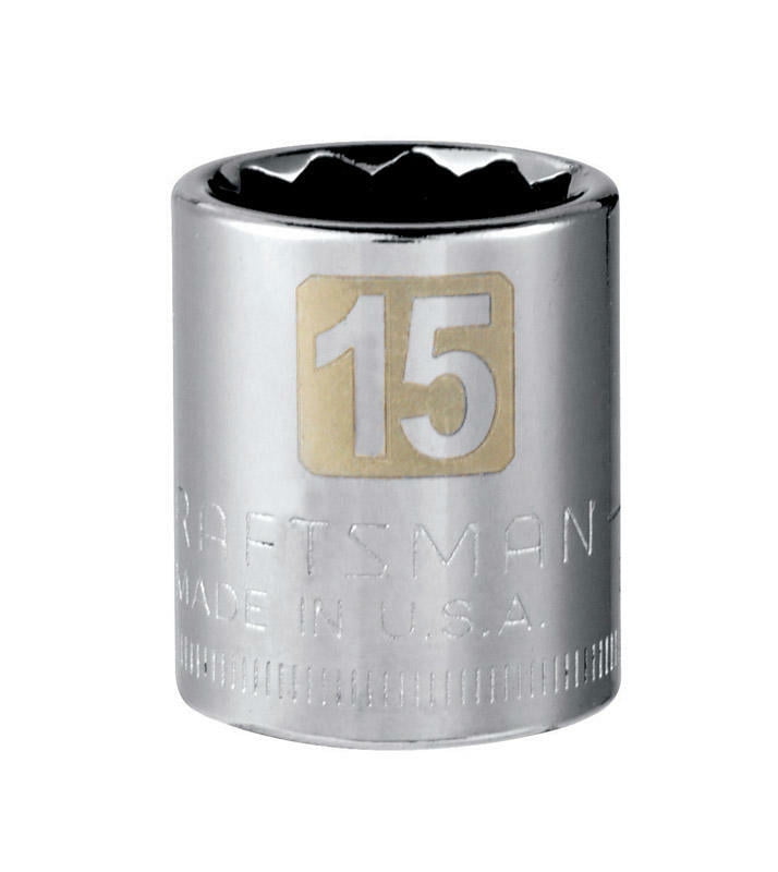 Craftsman 15 mm X 3/8 in. drive Metric 12 Point Standard Socket ...