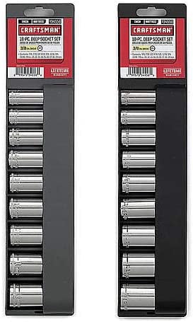 Craftsman 18 pc. 12 pt. Deep, 3/8 in. Socket Accessory Set - Metric ...