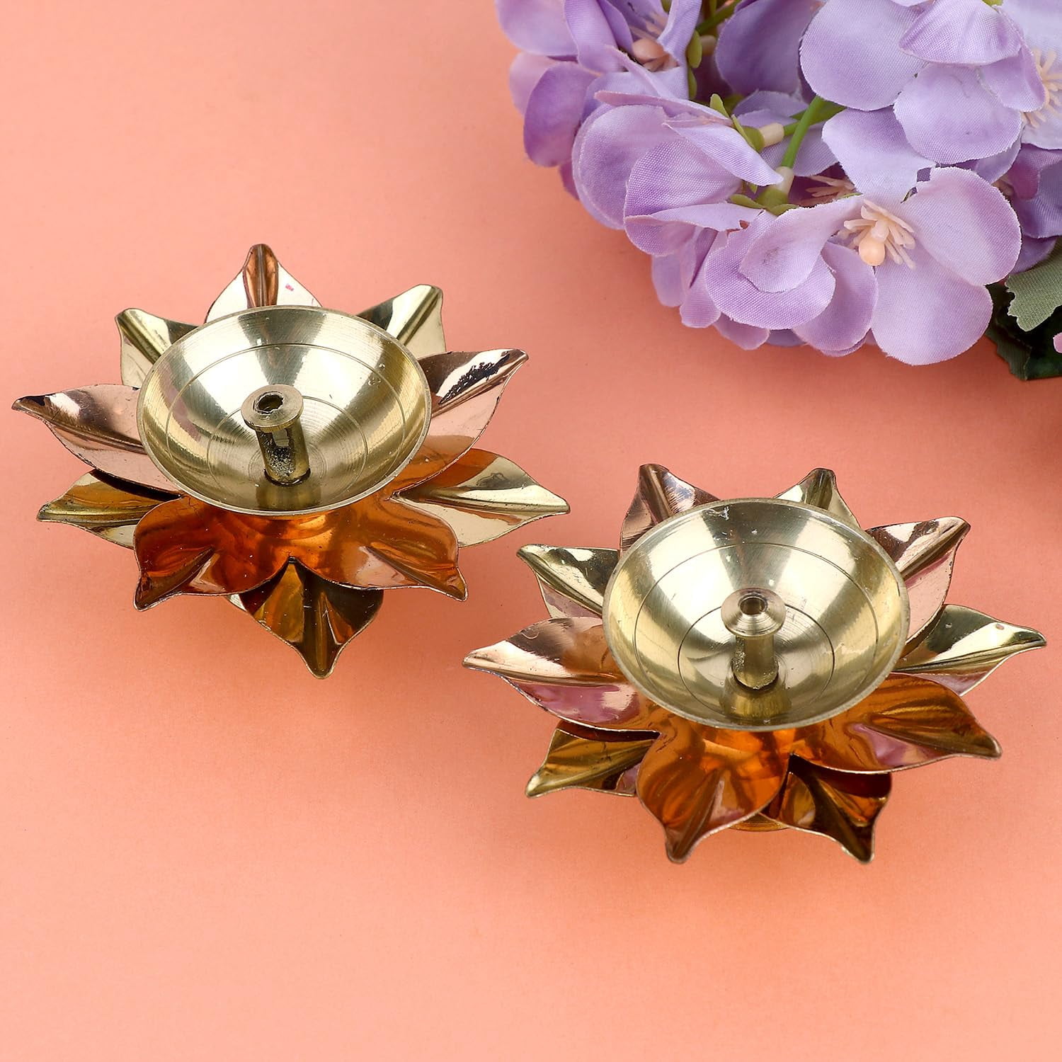 Craftsman 2 Pc Set of Brass Copper Lotus Flower Petals Kamal Shape ...