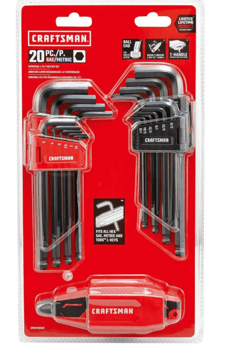 Craftsman 20-Piece Universal L-To-T Hex Key - Walmart.com